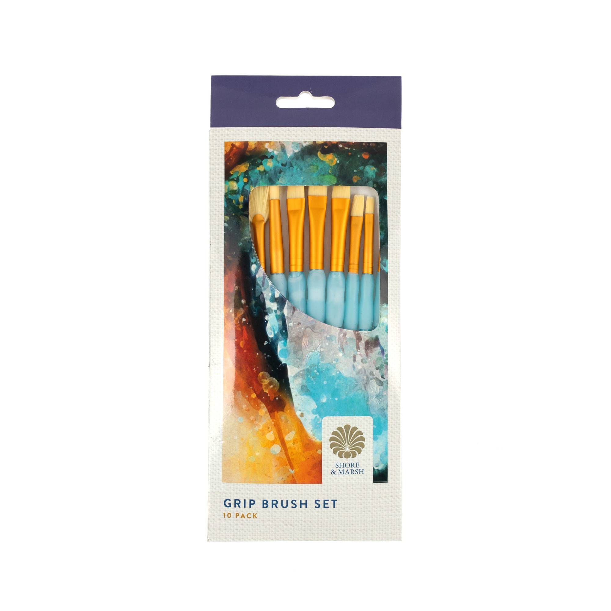 Shore & Marsh Synthetic Grip Brushes 10 Pack | Hobbycraft