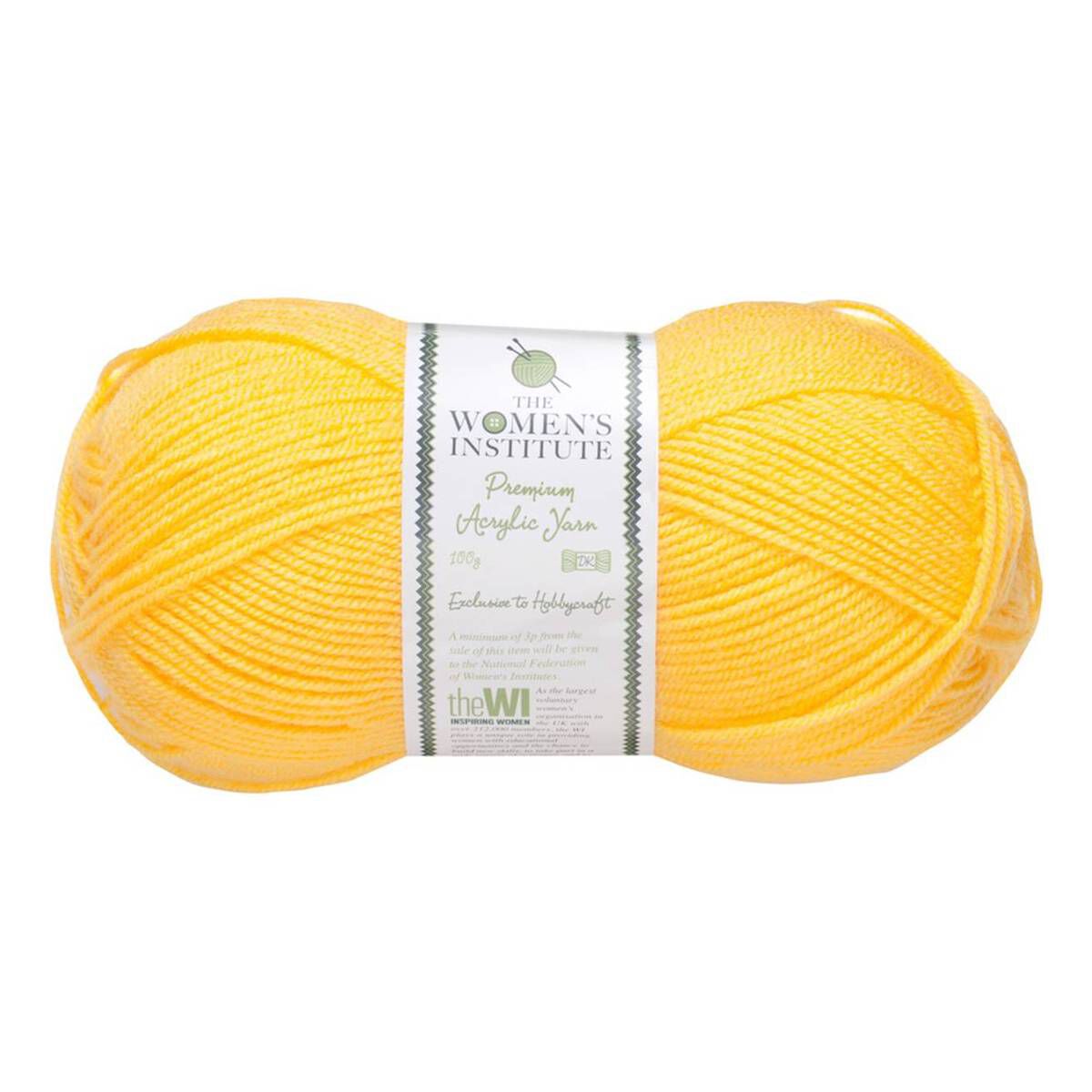 Women's Institute Yellow Premium Acrylic Yarn 100g | Hobbycraft