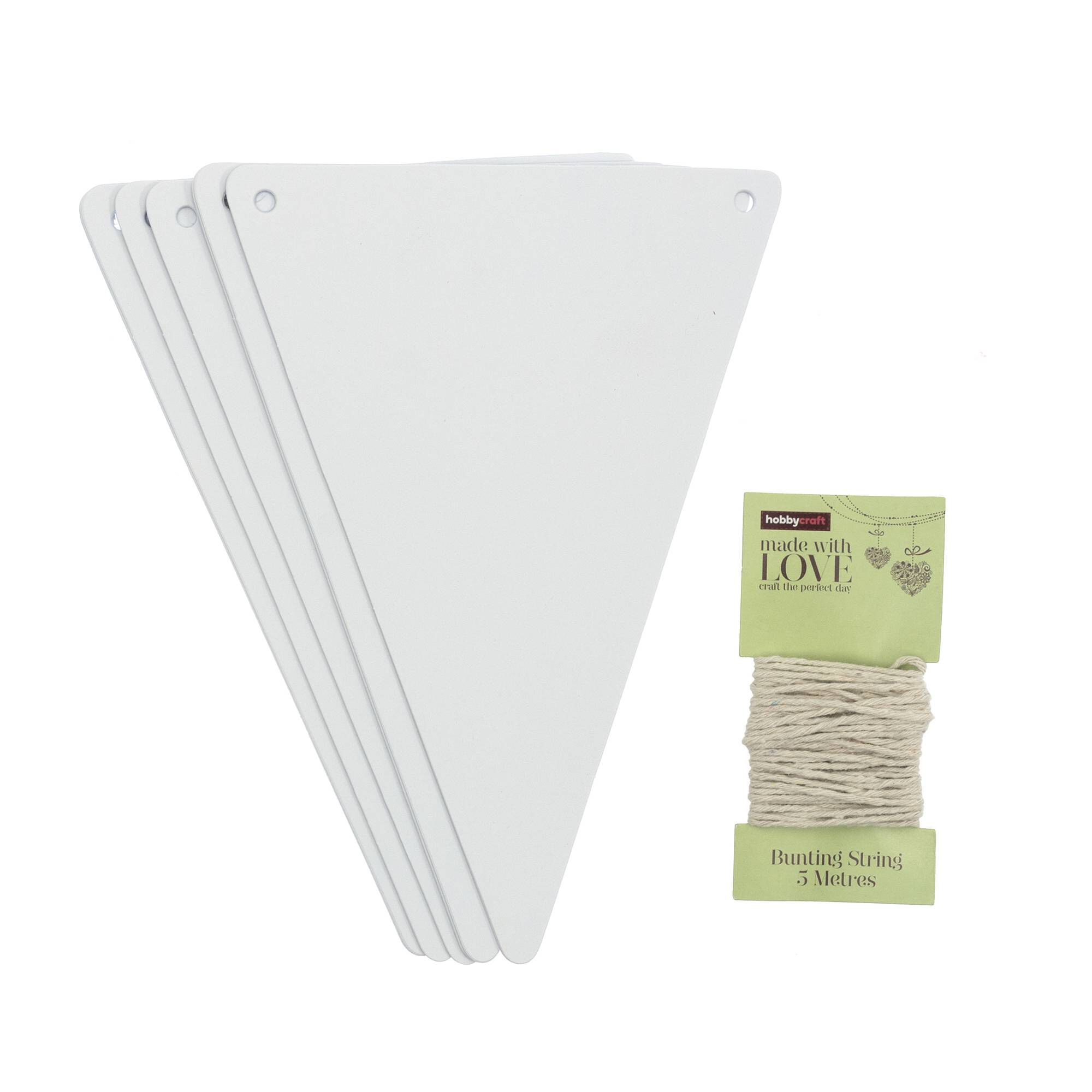 White Straight Edge Bunting 5m 4 Pack Bundle | Hobbycraft