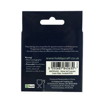 Whisk Football Cupcake Cases 50 Pack | Hobbycraft