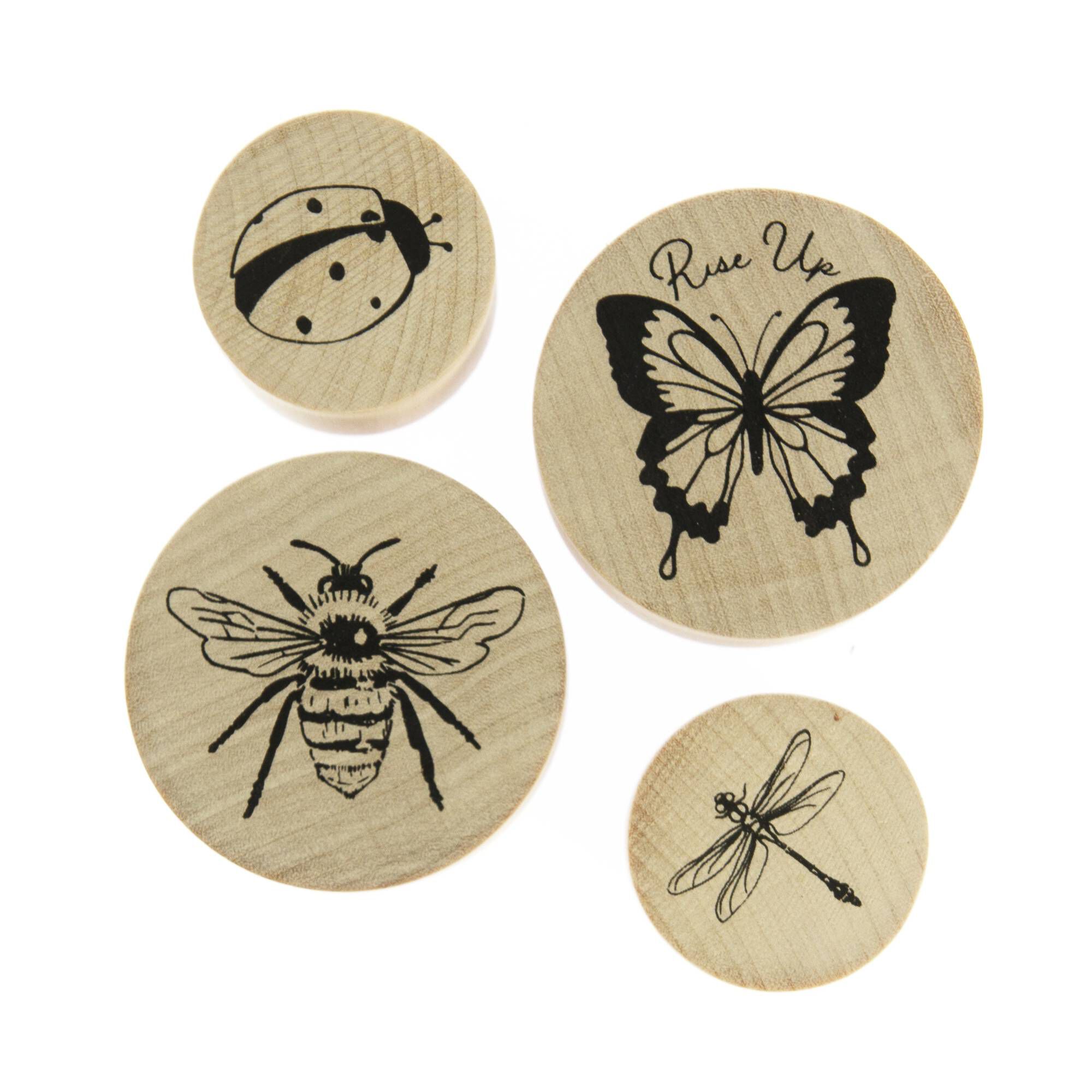 Insects Wooden Stamp Set 4 Pieces | Hobbycraft