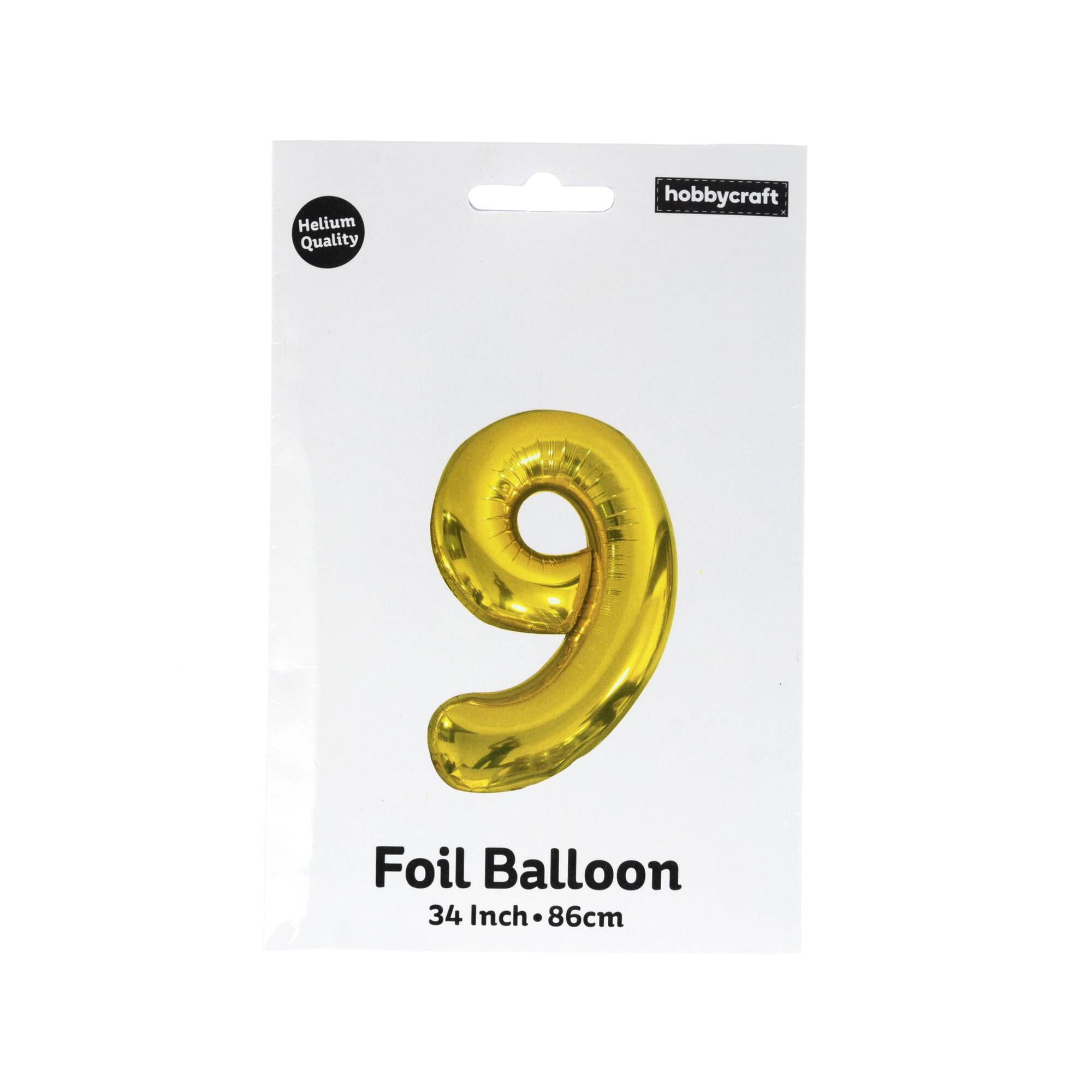Extra Large Gold Foil Number 9 Balloon | Hobbycraft