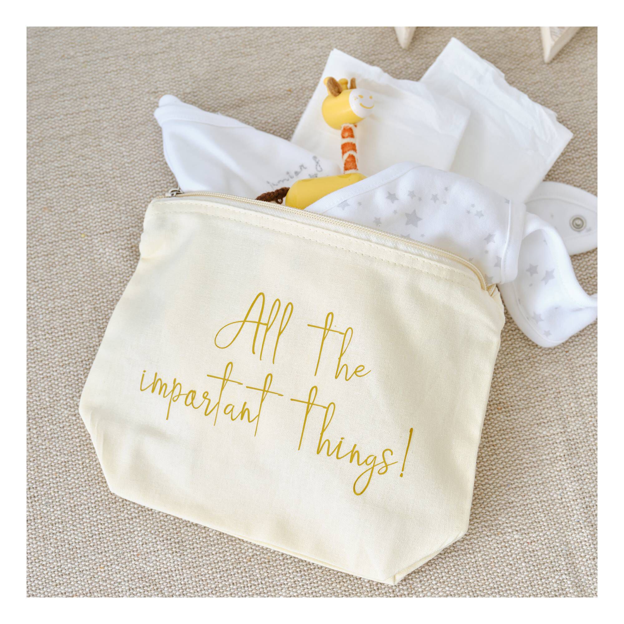 Antique White Cotton Zip Pouch 23cm x 16cm x 8cm | Hobbycraft