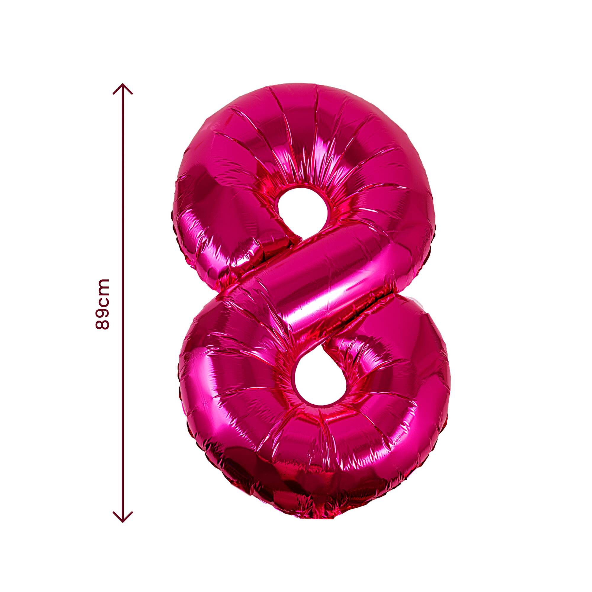 Extra Large Pink Foil Number 8 Balloon | Hobbycraft