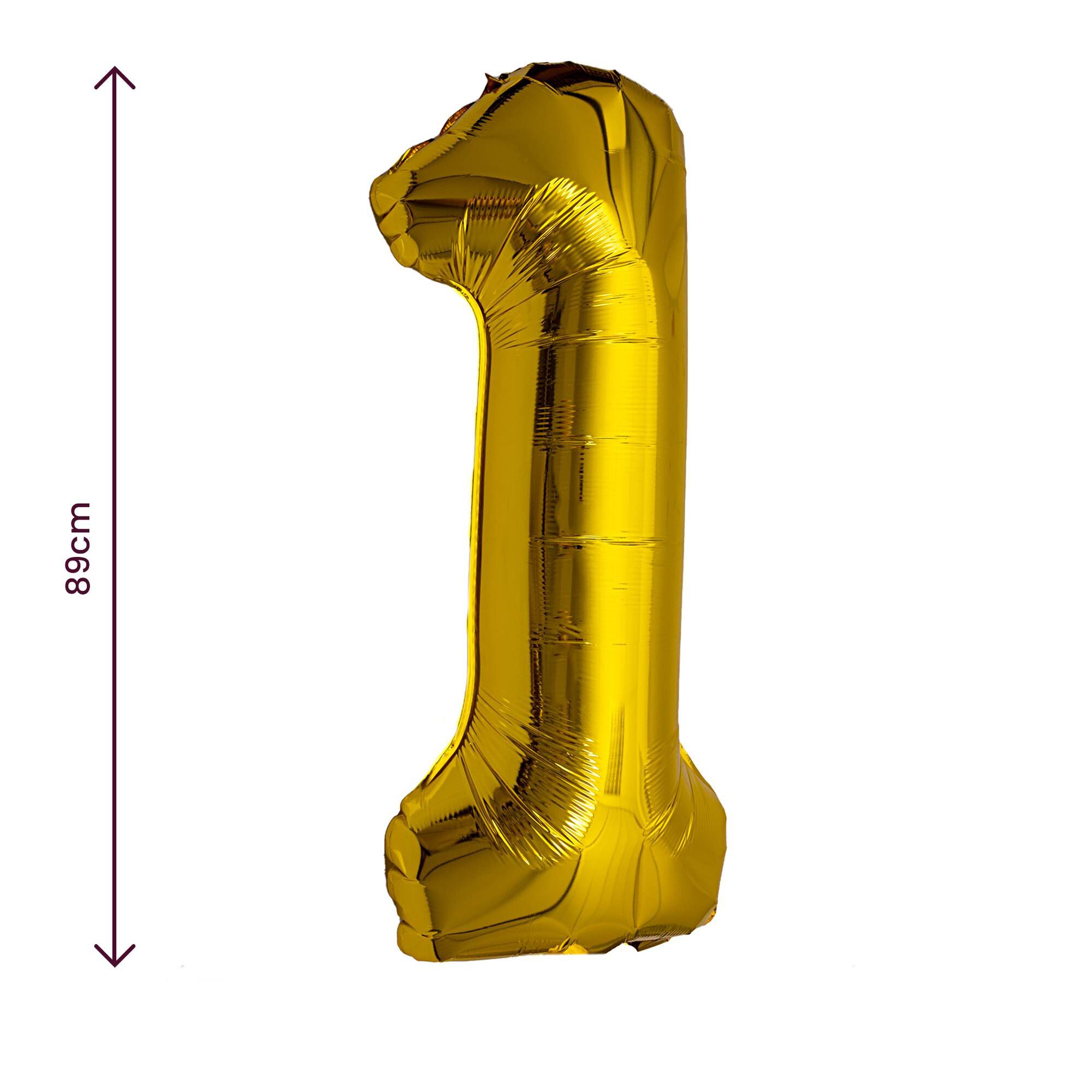 Extra Large Gold Foil Number 1 Balloon | Hobbycraft