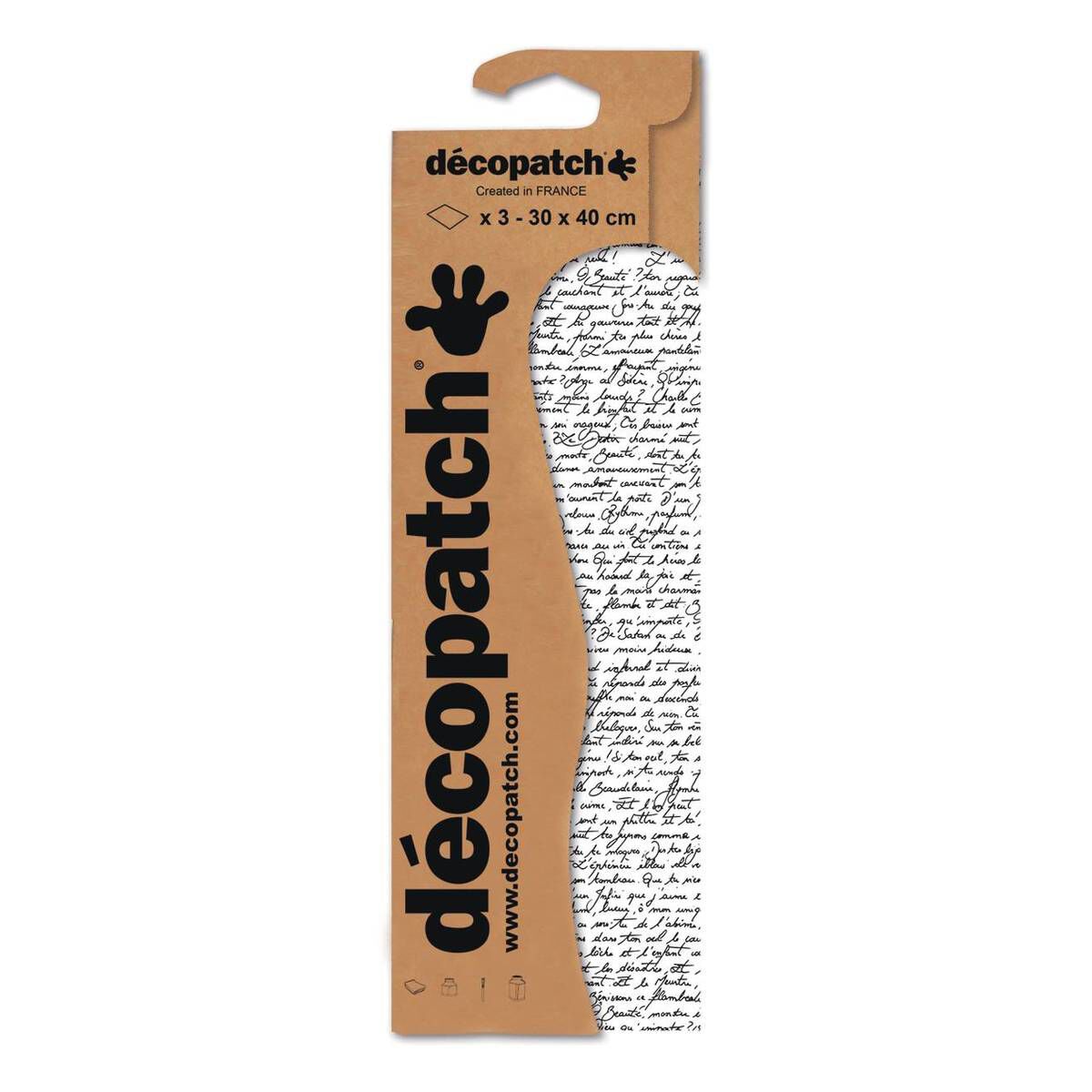 Decopatch French Writing Paper 3 Sheets | Hobbycraft