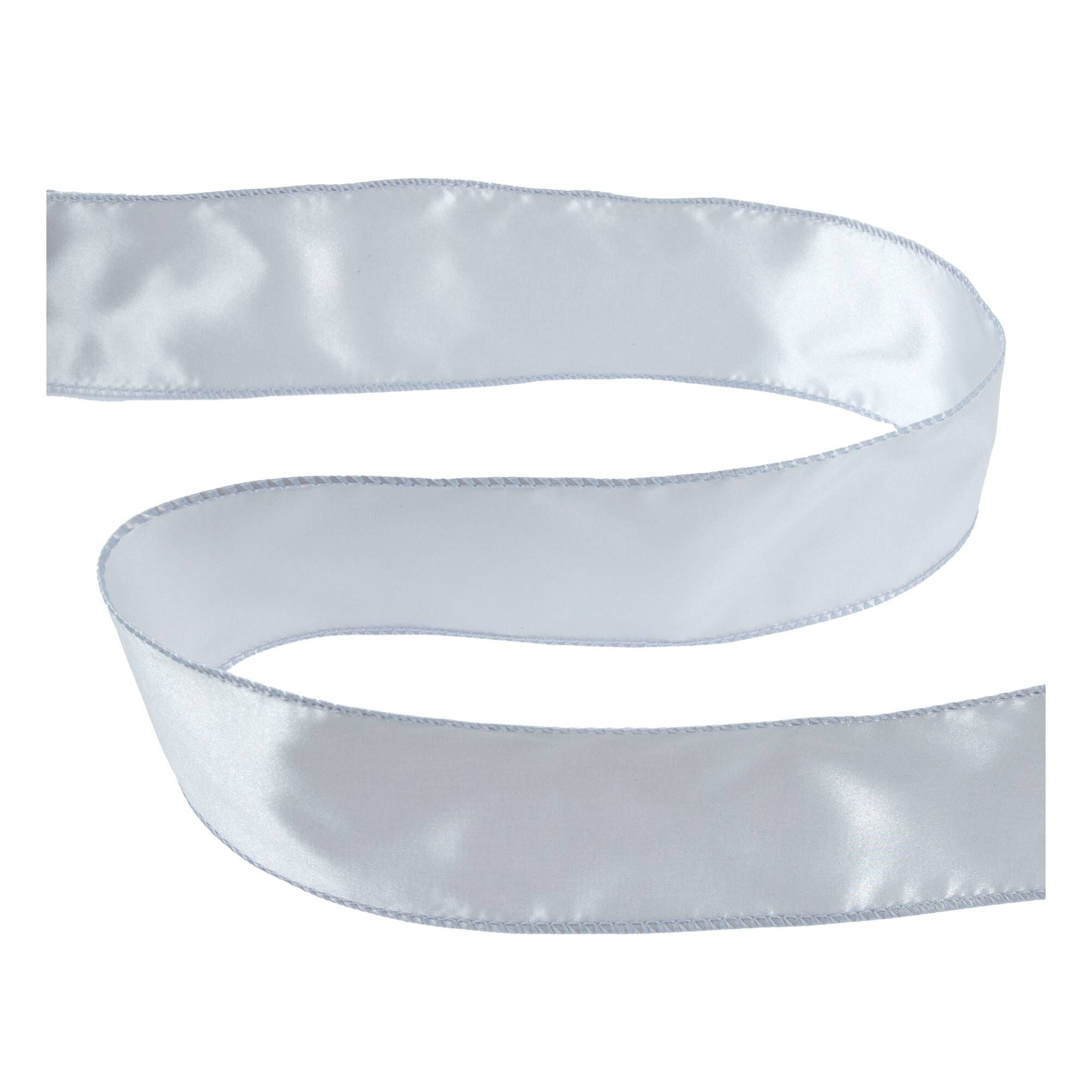 Light Silver Wire Edge Satin Ribbon 63mm x 3m | Hobbycraft
