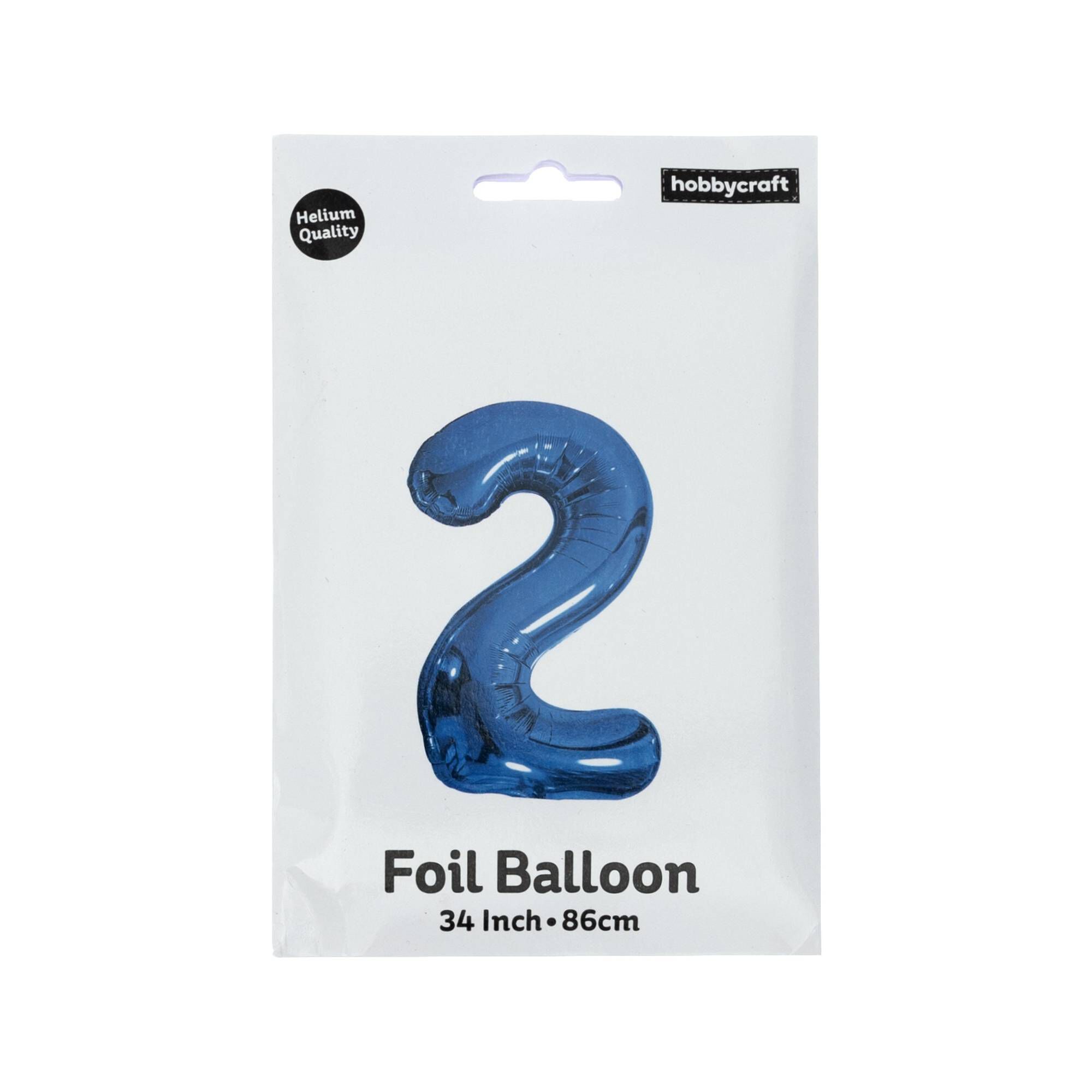 Extra Large Blue Foil Number 2 Balloon | Hobbycraft