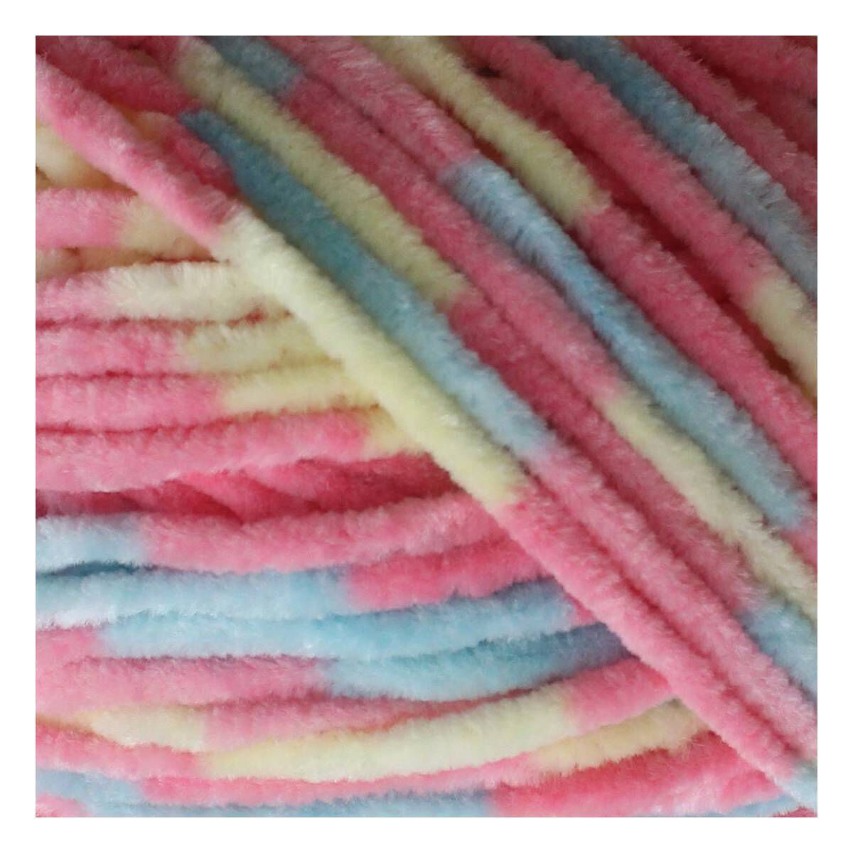 James C Brett Lemon Coral Blue Spot Flutterby Chunky Yarn 100g | Hobbycraft