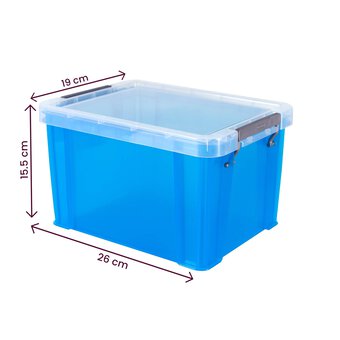 Whitefurze Allstore 5 Litre Transparent Blue Storage Box | Hobbycraft
