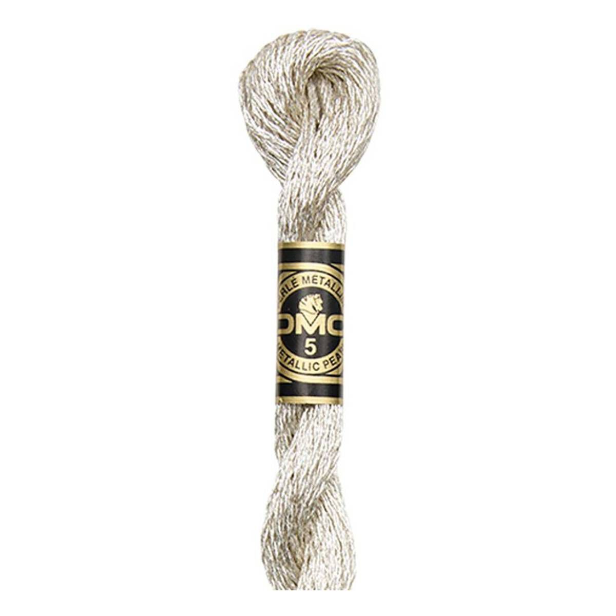 DMC Silver Metallic Cotton Pearl Thread Size 5 25m (5283) | Hobbycraft