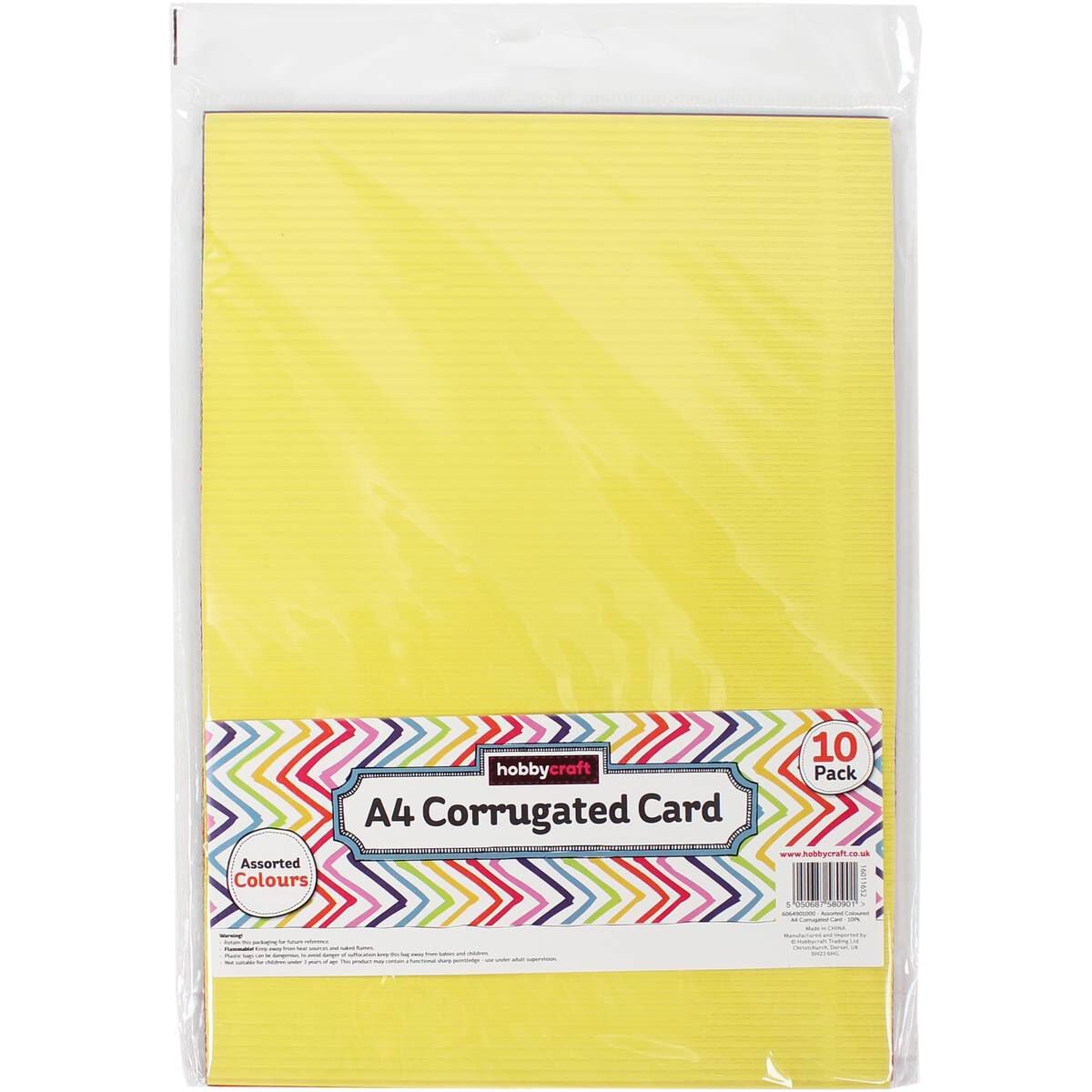 Corrugated Coloured Paper A4 10 Pack | Hobbycraft