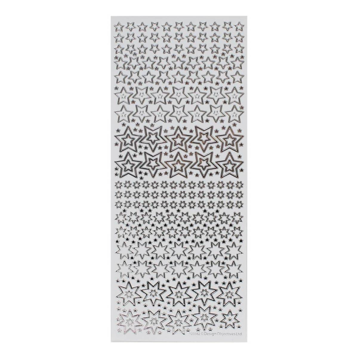 Anita's Silver Sparkling Star Outline Stickers | Hobbycraft