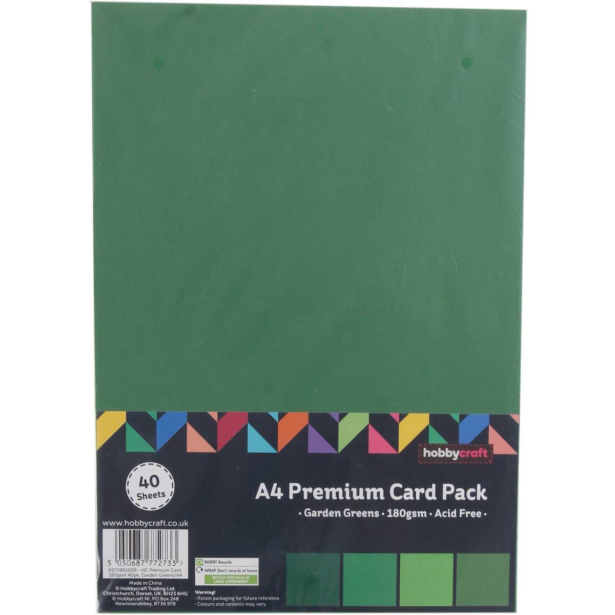 Garden Green Premium Card A4 40 Pack | Hobbycraft