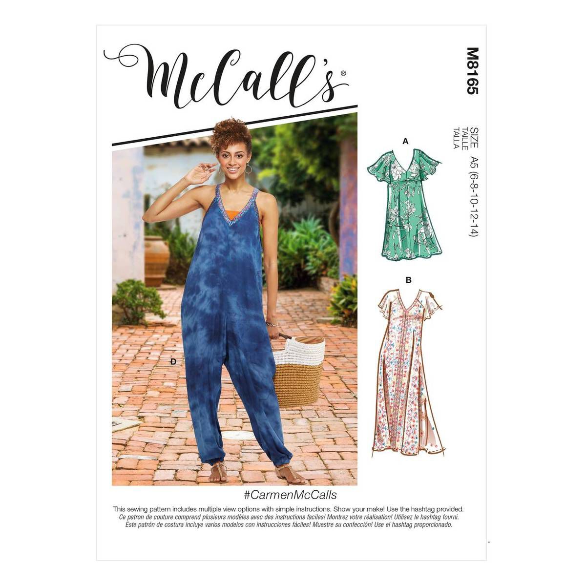 McCall’s Dress and Jumpsuit Sewing Pattern M8165 (6-14) | Hobbycraft
