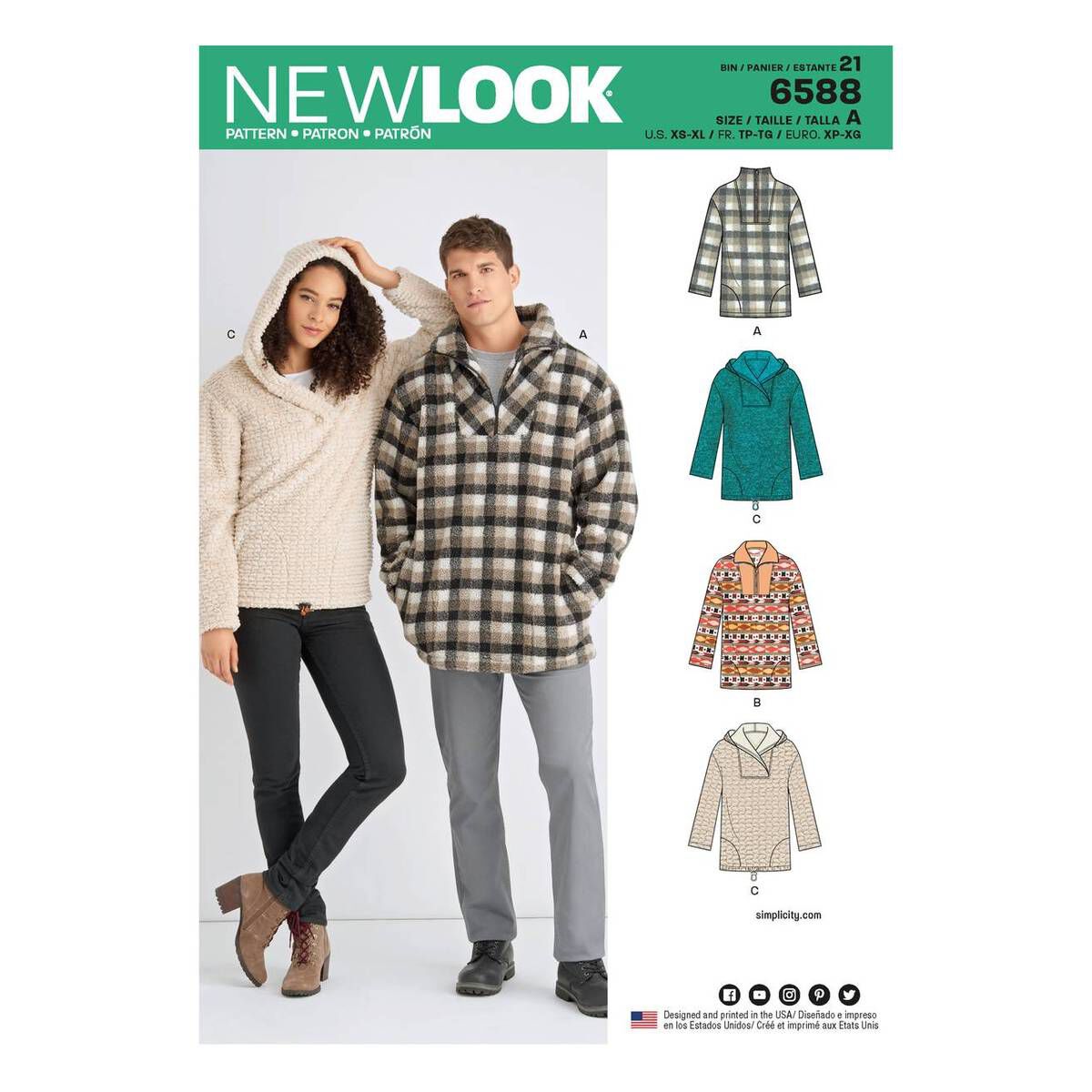 New Look Unisex Top Sewing Pattern 6588 | Hobbycraft