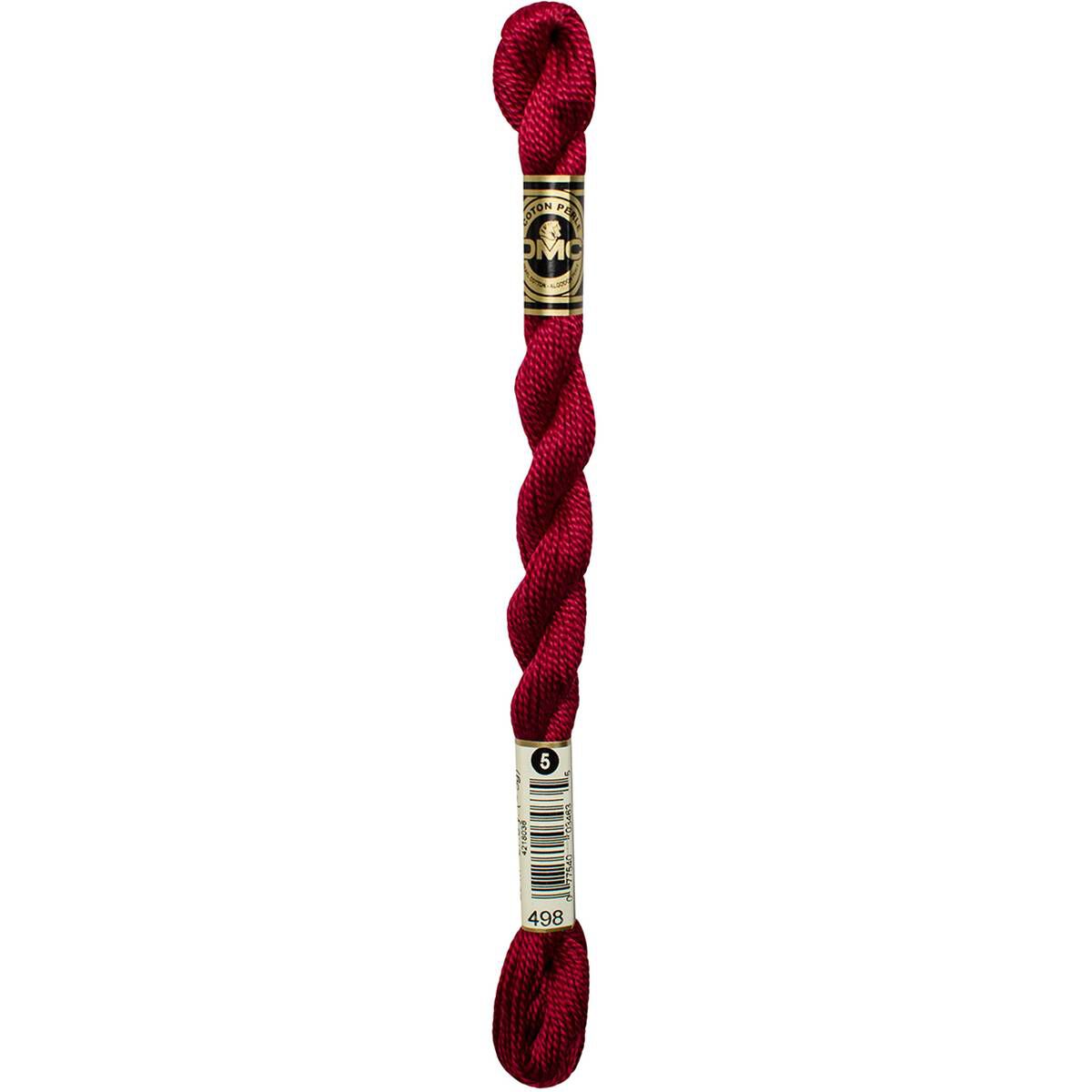 DMC Red Pearl Cotton Thread Size 5 25m (498) | Hobbycraft