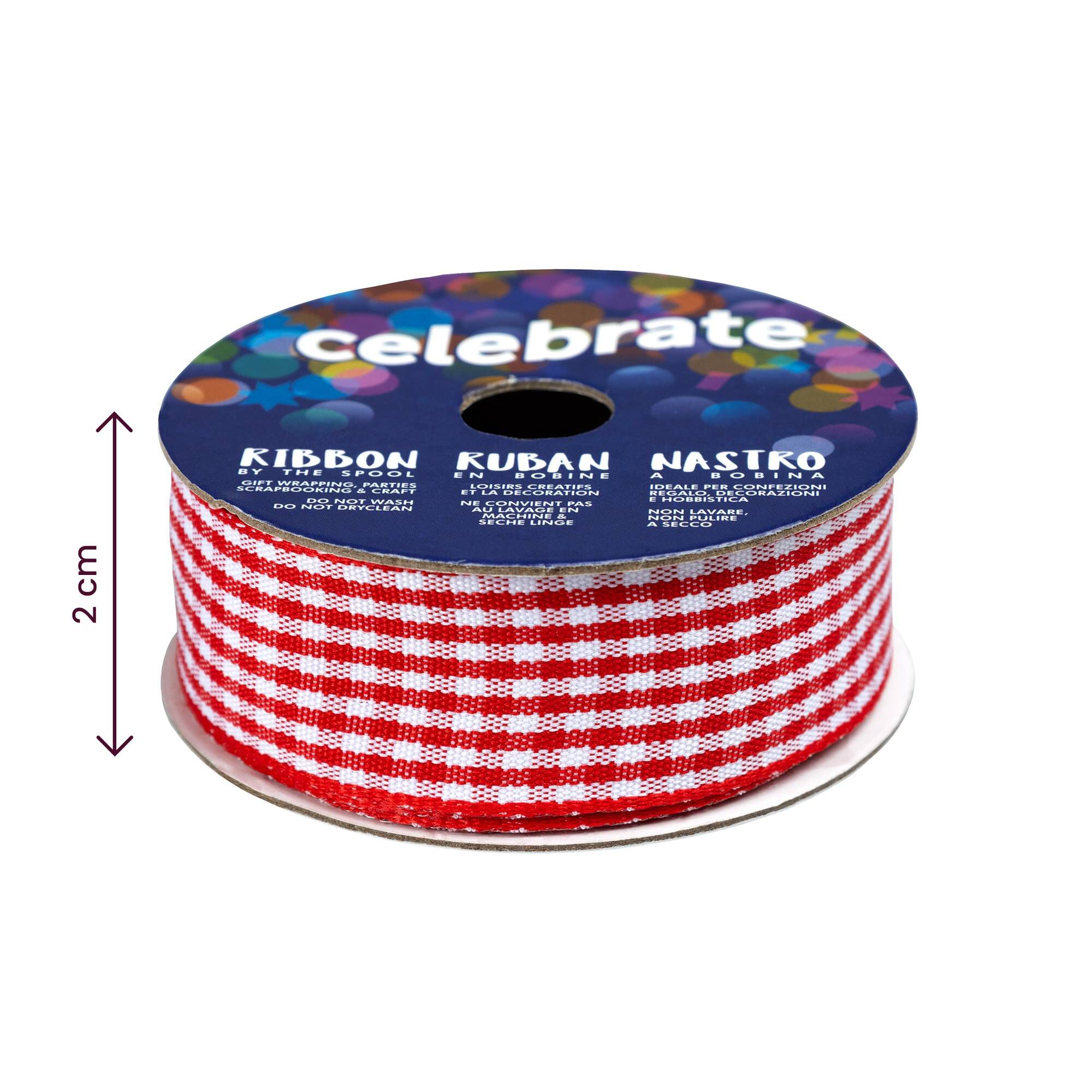 Red Gingham Ribbon 20mm x 4m | Hobbycraft