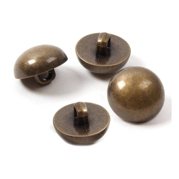 Hemline Bronze Metal Dome Button 4 Pack | Hobbycraft