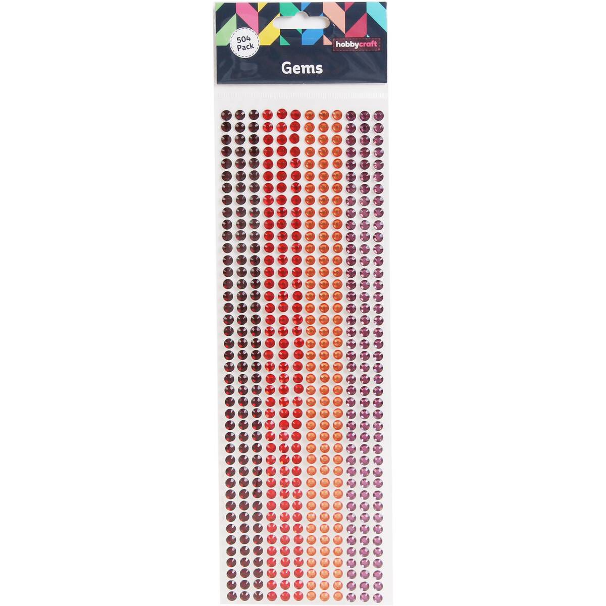 Mixed Red Adhesive Gems 6mm 504 Pack | Hobbycraft