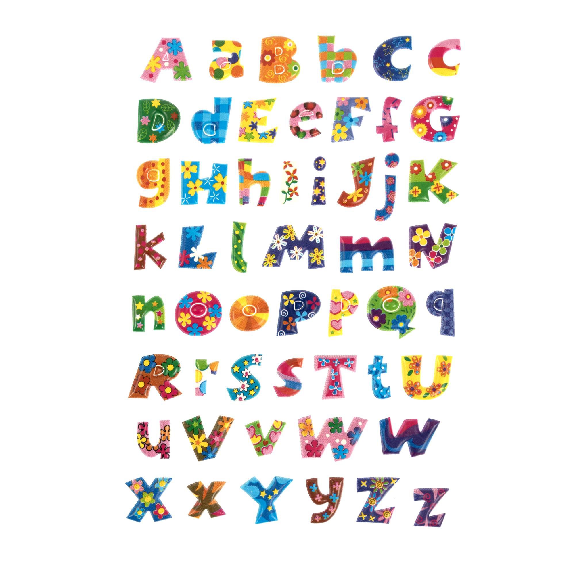 Bright Flower Alphabet Puffy Stickers | Hobbycraft