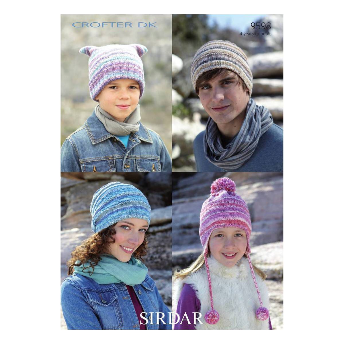Sirdar Crofter DK Hats Digital Pattern 9598 | Hobbycraft
