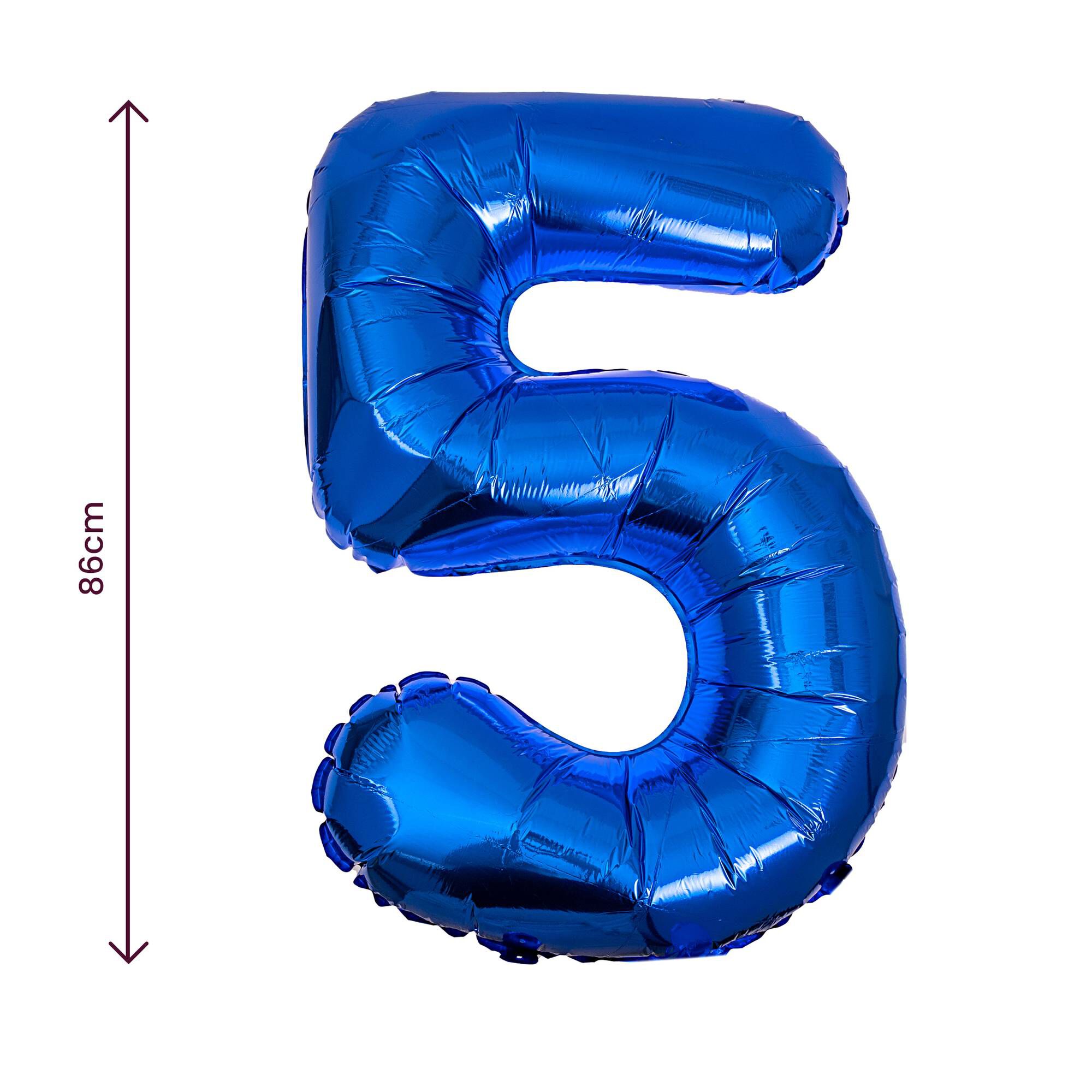 Extra Large Blue Foil Number 5 Balloon | Hobbycraft