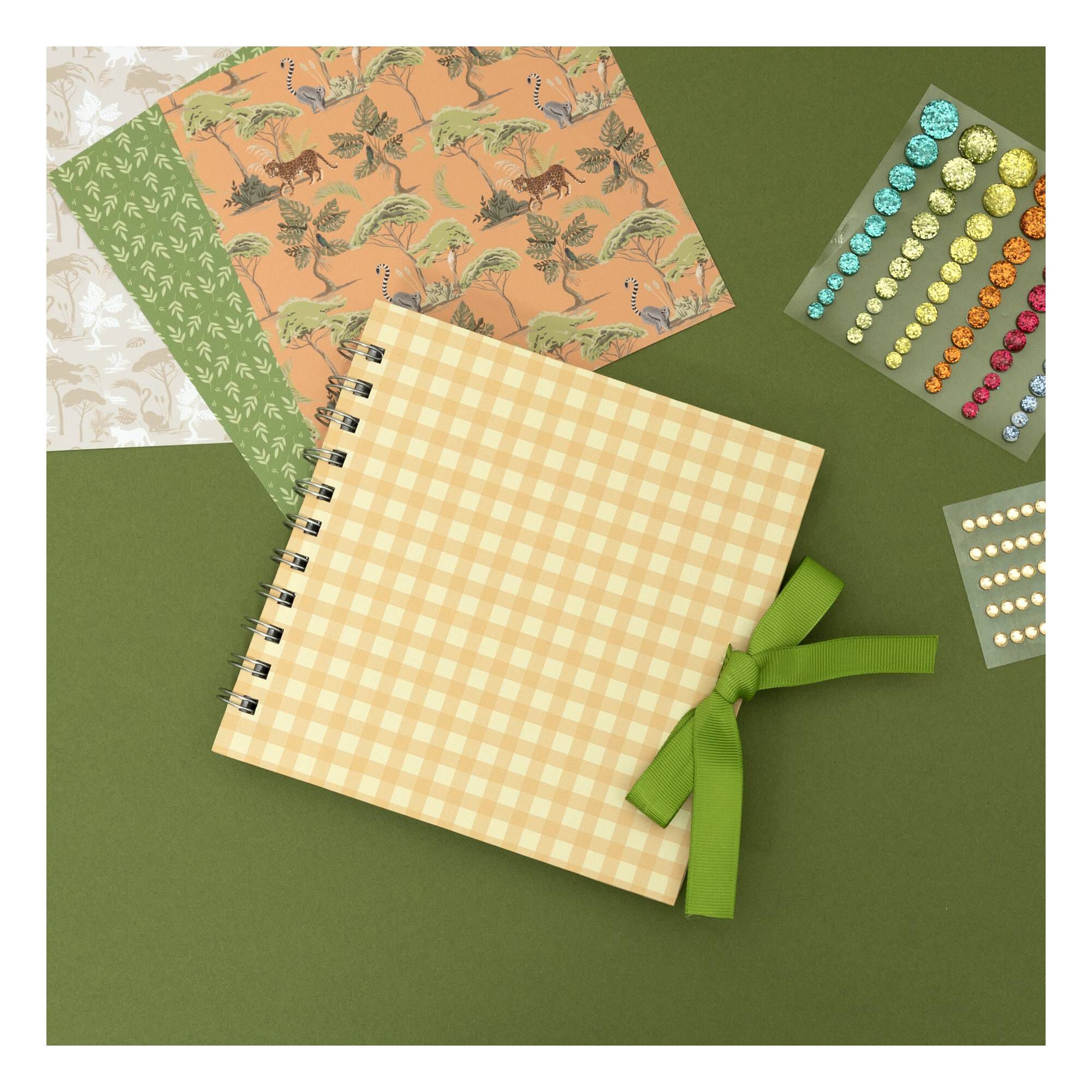 Spiral Bound Gingham Scrapbook 6 x 6 Inches | Hobbycraft