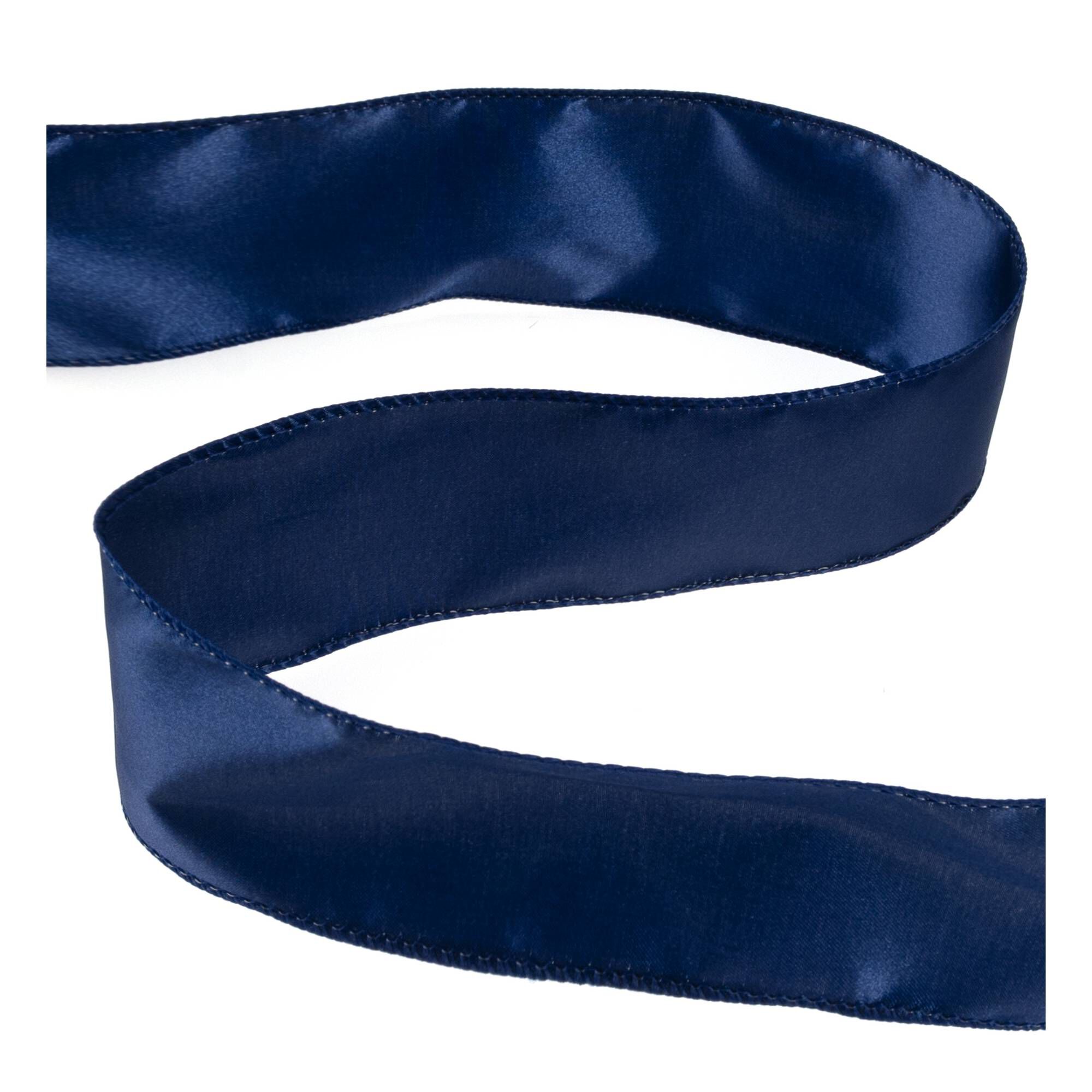 Navy Wire Edge Satin Ribbon 63mm x 3m | Hobbycraft