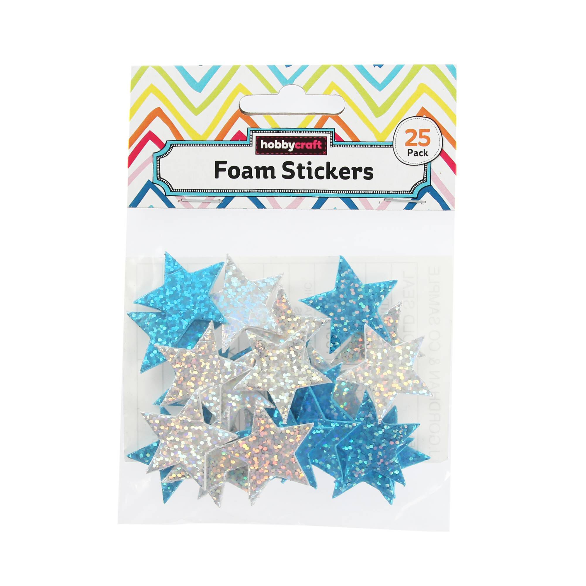 Holographic Star Foam Stickers 25 Pack | Hobbycraft