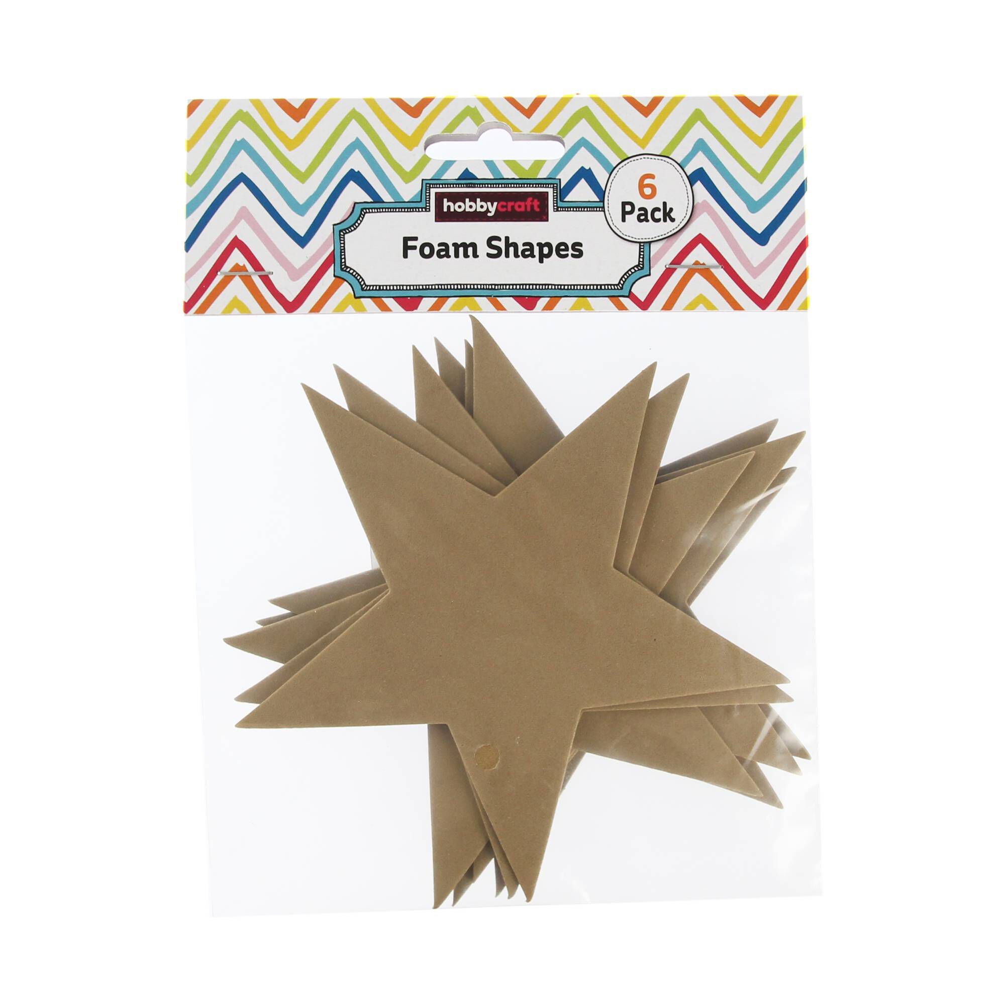 Gold Star Foam Shapes 6 Pack | Hobbycraft