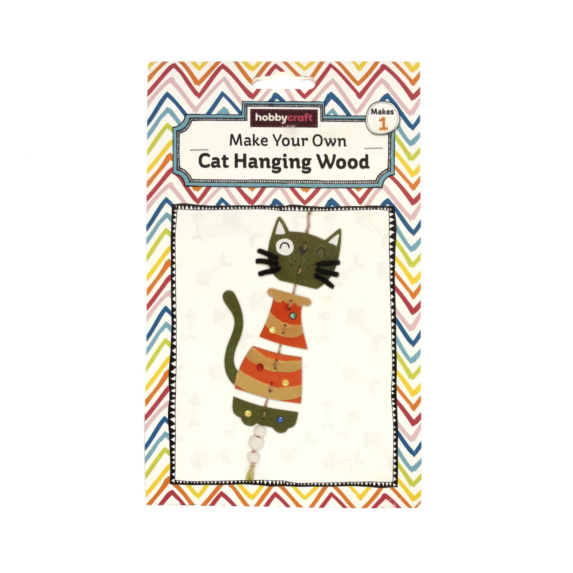 Make Your Own Hanging Wood Cat Kit | Hobbycraft