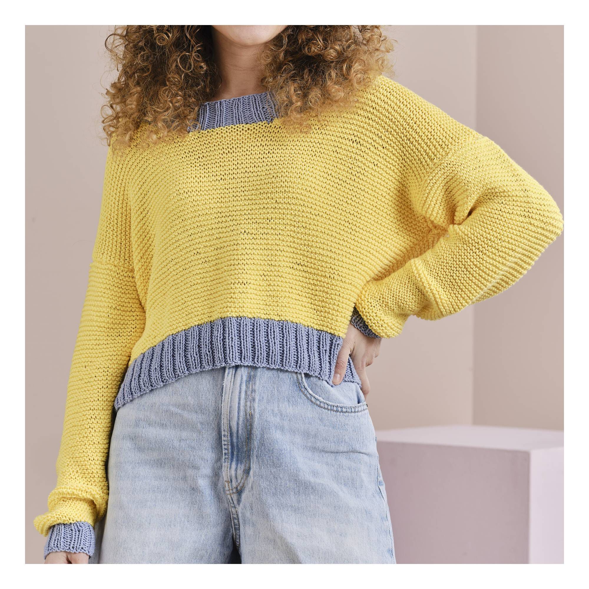 Knitcraft Relaxed Colour Block Jumper Digital Pattern 0180 | Hobbycraft
