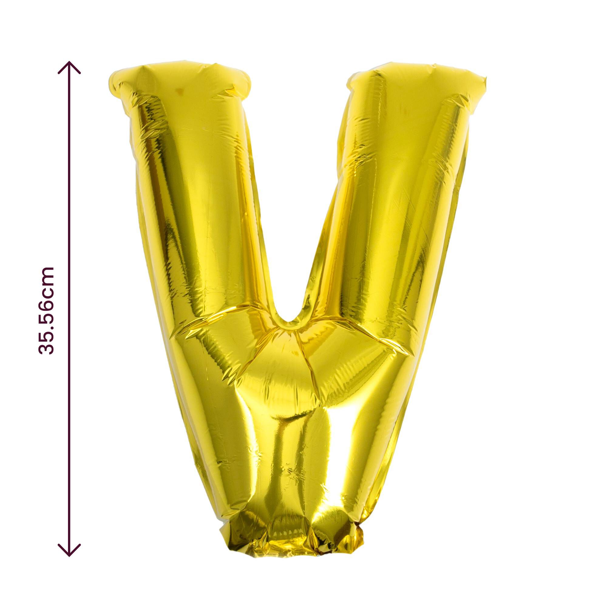 Gold Foil Letter V Balloon | Hobbycraft