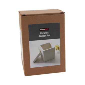 Unglazed Ceramic Square Box 12cm | Hobbycraft