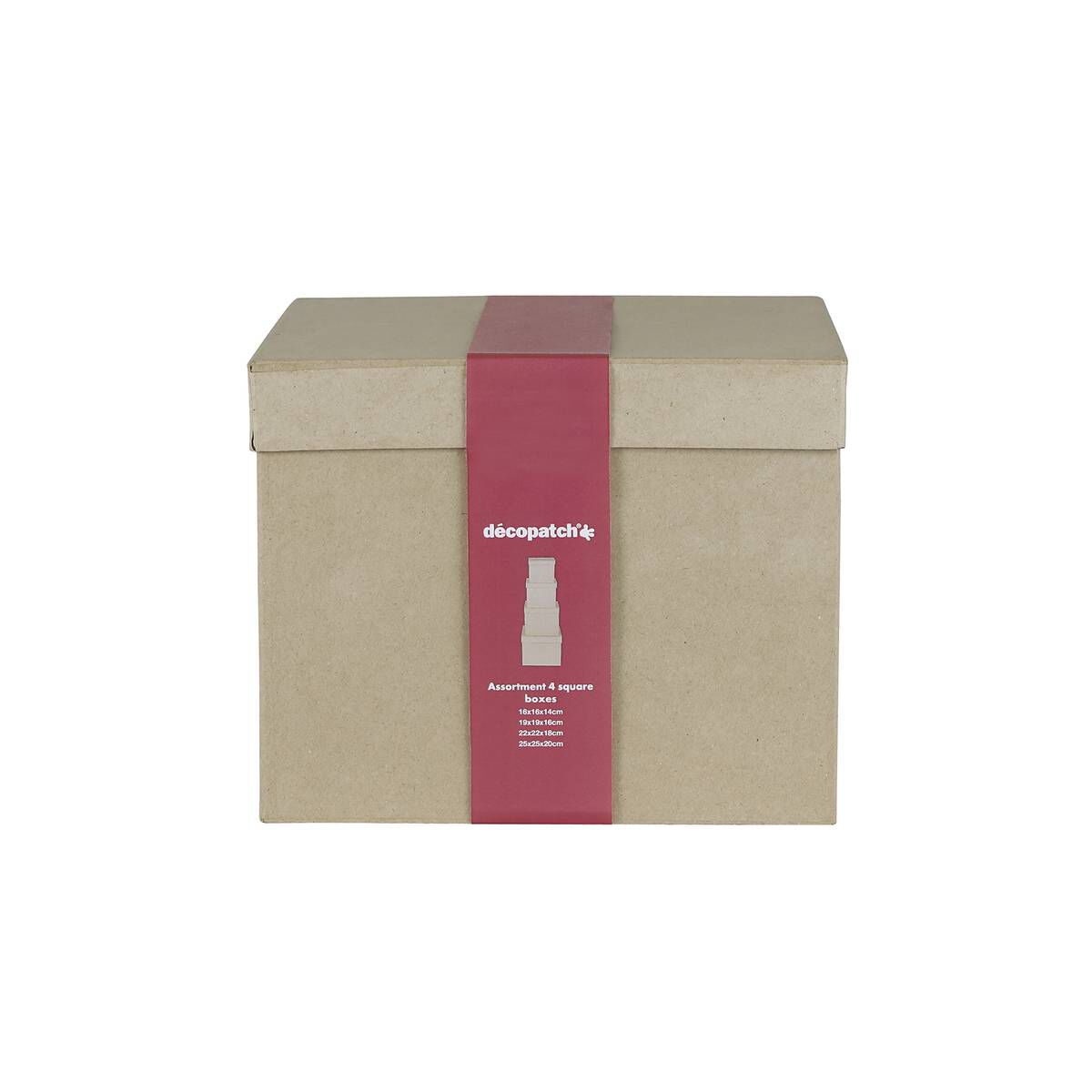 Decopatch Mache Square Nested Boxes 4 Pack | Hobbycraft