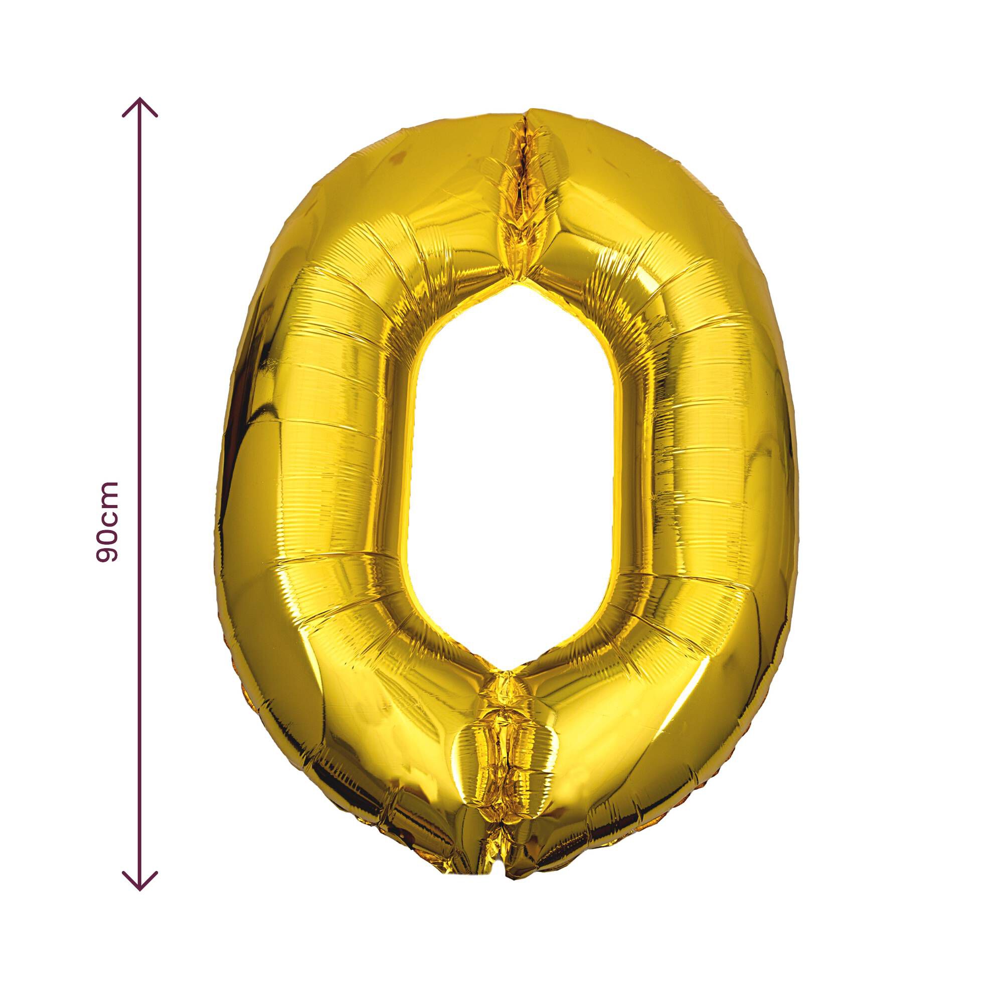 Extra Large Gold Foil Number 0 Balloon | Hobbycraft