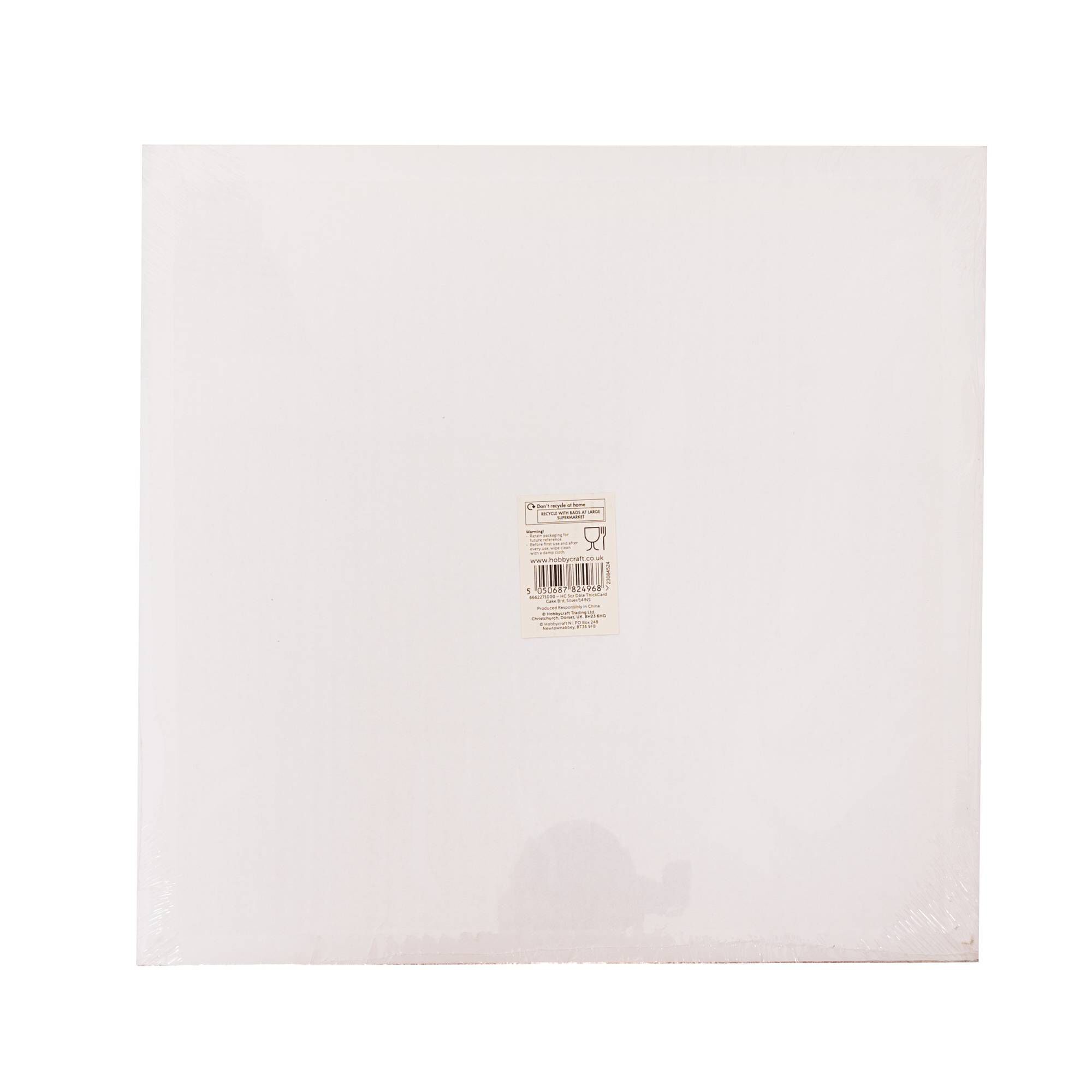 Silver Square Double Thick Card Cake Board 16 Inches | Hobbycraft