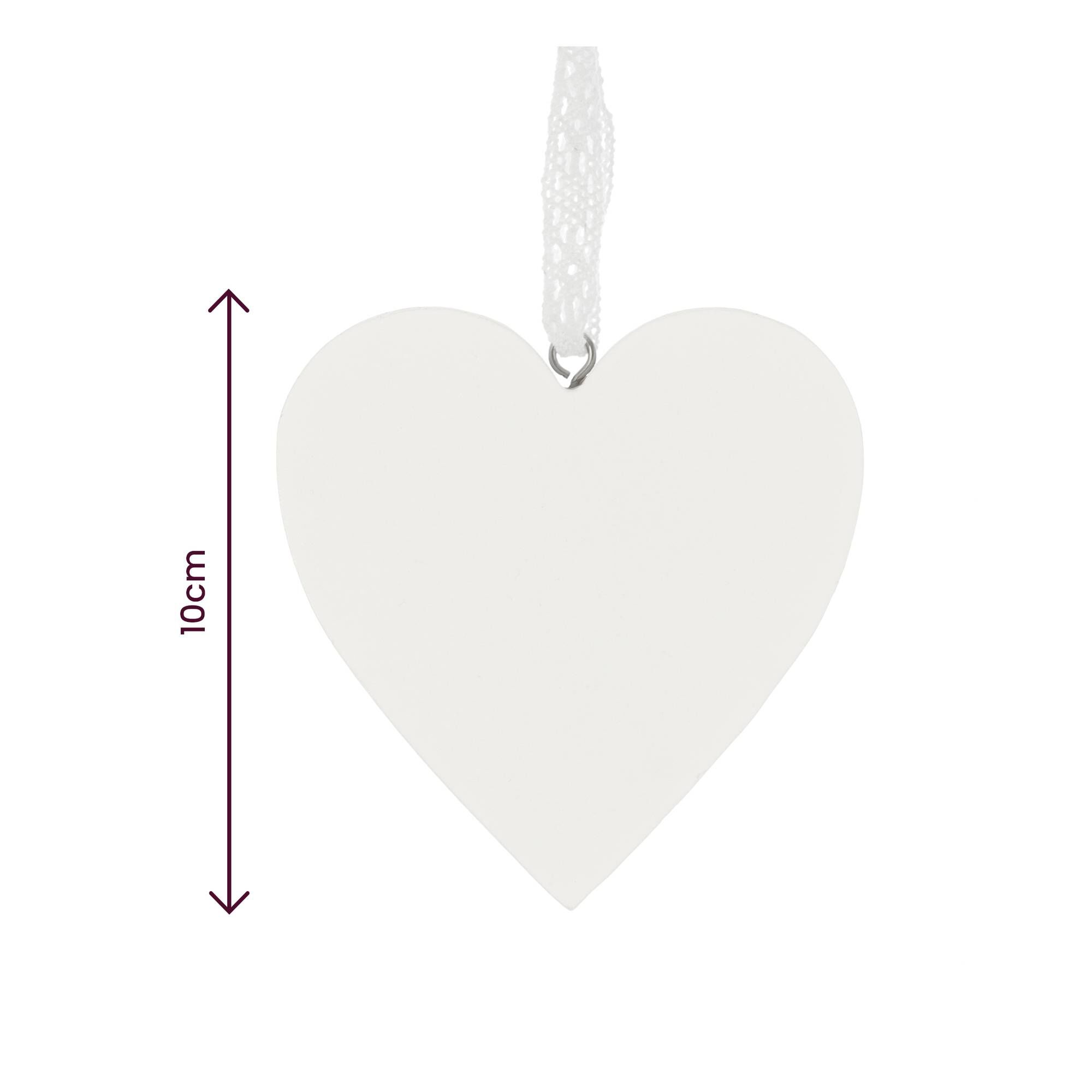 White Wooden Heart Decoration 10cm | Hobbycraft