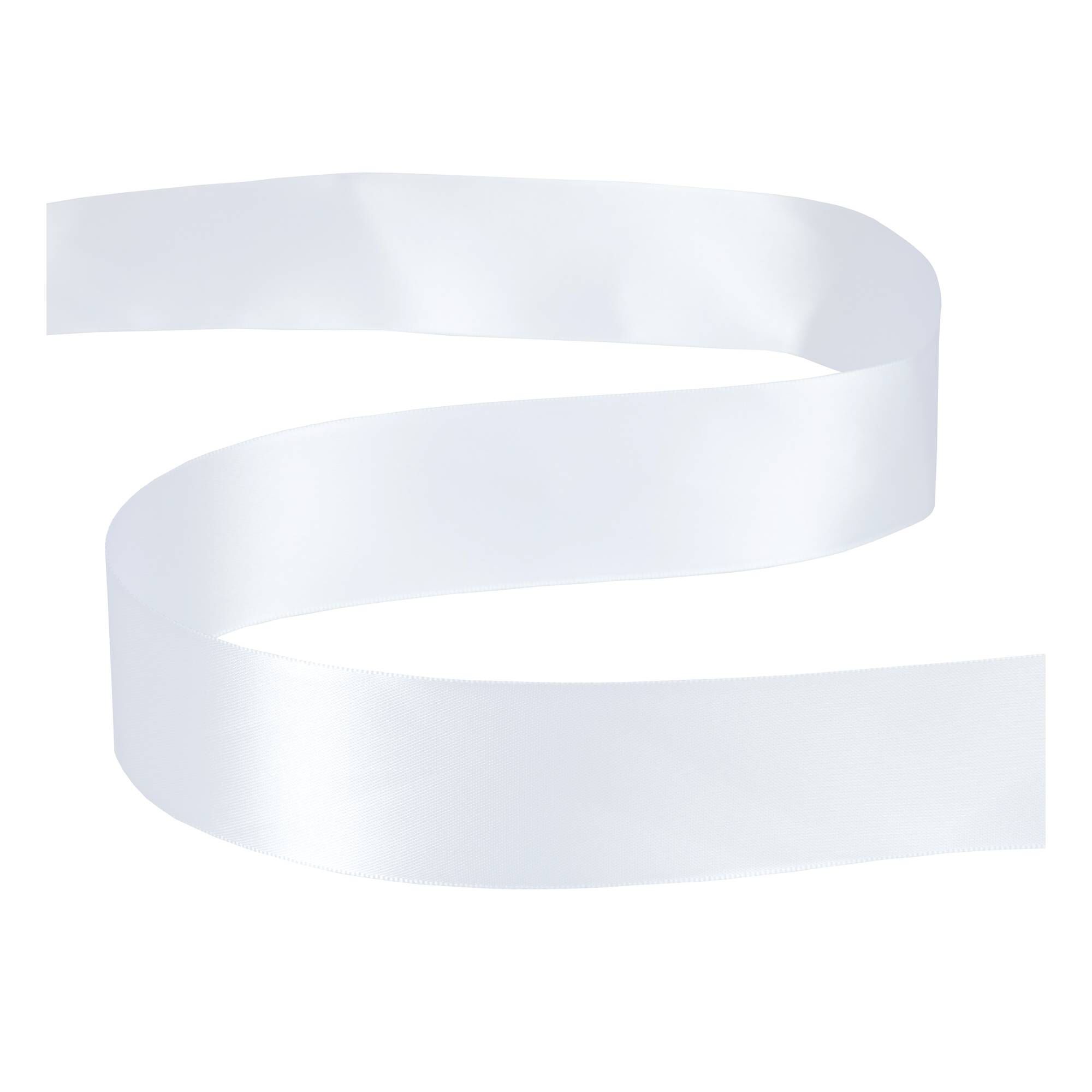 White Double-Faced Satin Ribbon 36mm x 5m | Hobbycraft