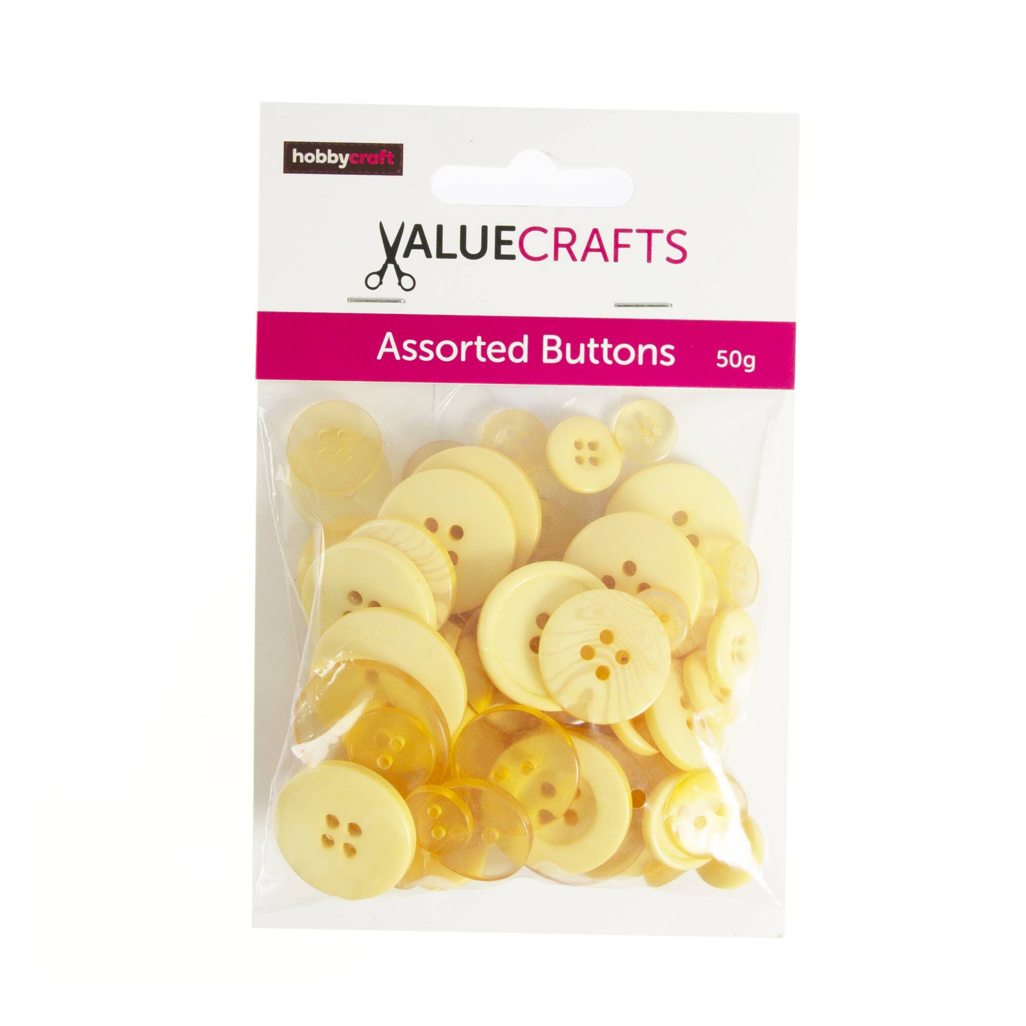 Yellow Buttons Pack 50g | Hobbycraft