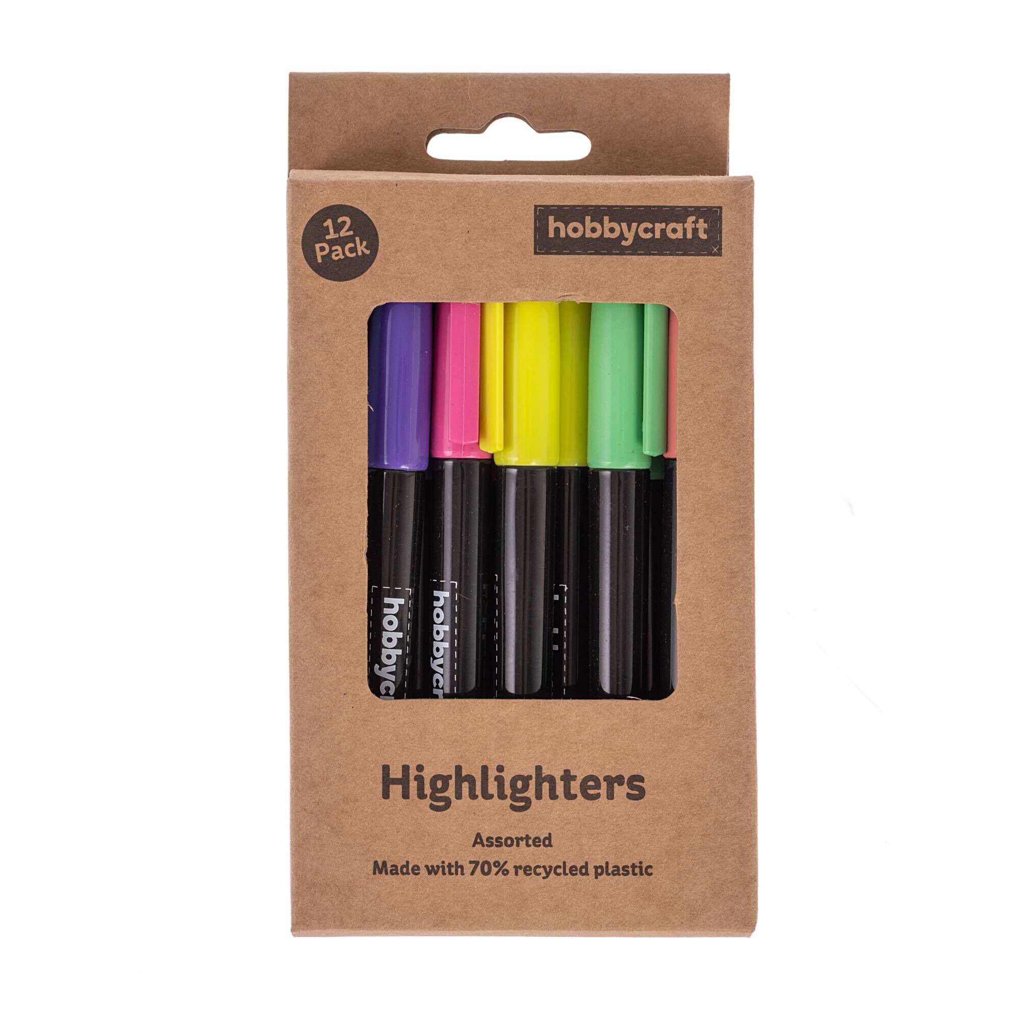 Chisel Tip Neon Highlighters 12 Pack | Hobbycraft