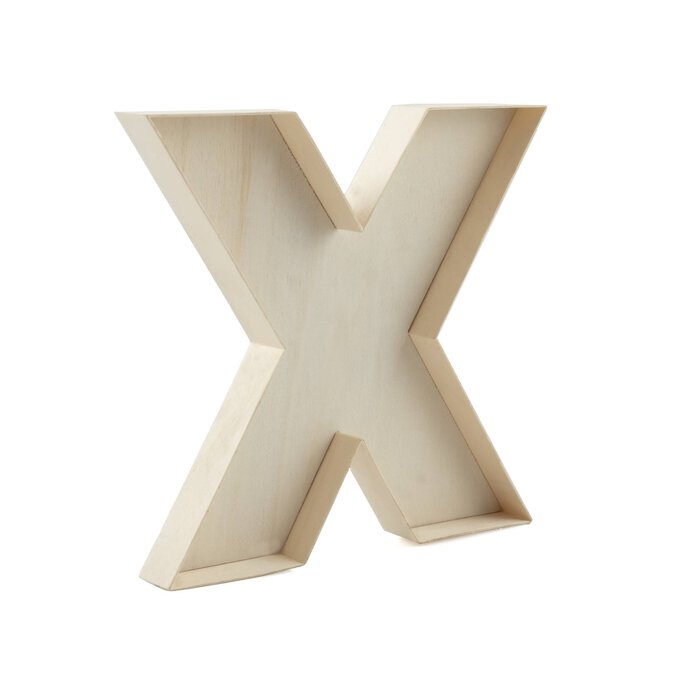 Wooden Fillable Letter X 22cm | Hobbycraft