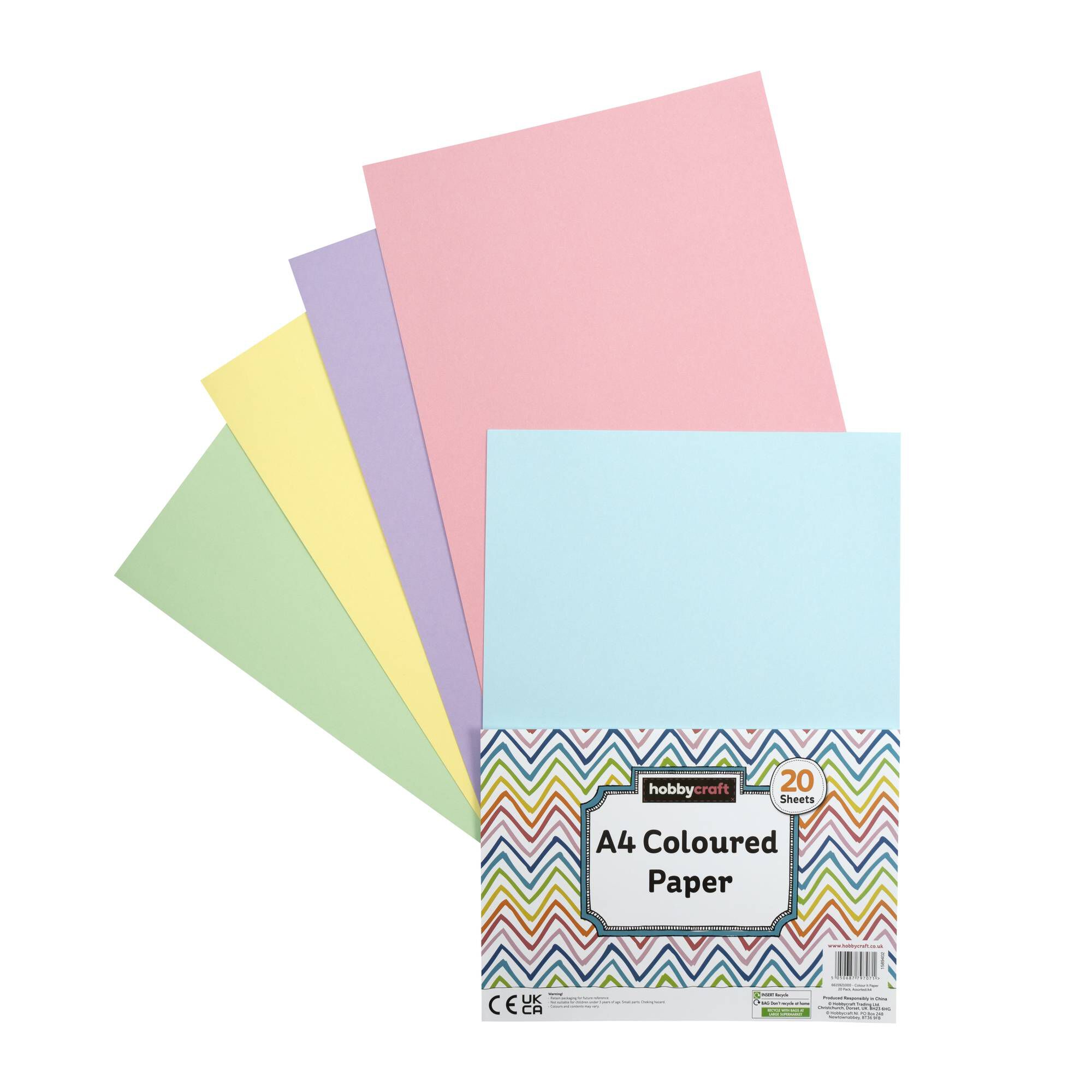 Pastel Coloured Paper A4 20 Pack | Hobbycraft