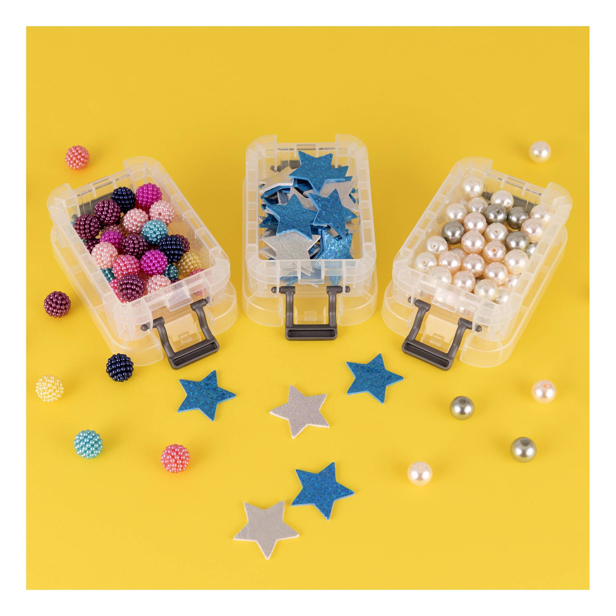 Whitefurze Allstore 0.1 Litre Clear Storage Box 3 Pack | Hobbycraft