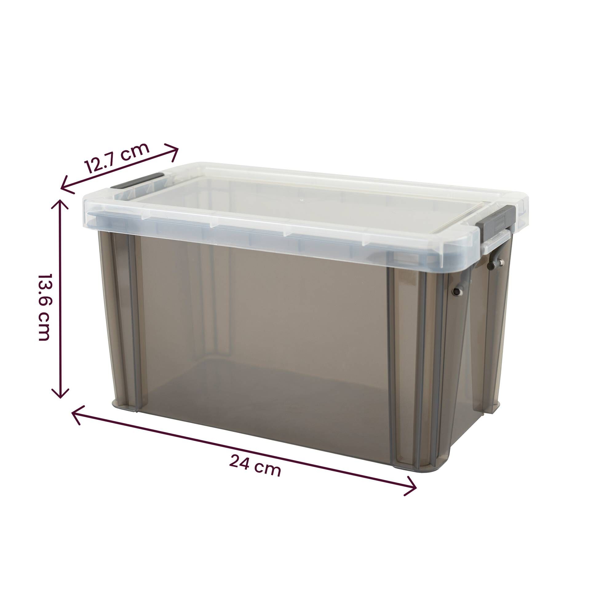 Whitefurze Allstore 2.6 Litre Transparent Grey Storage Box | Hobbycraft