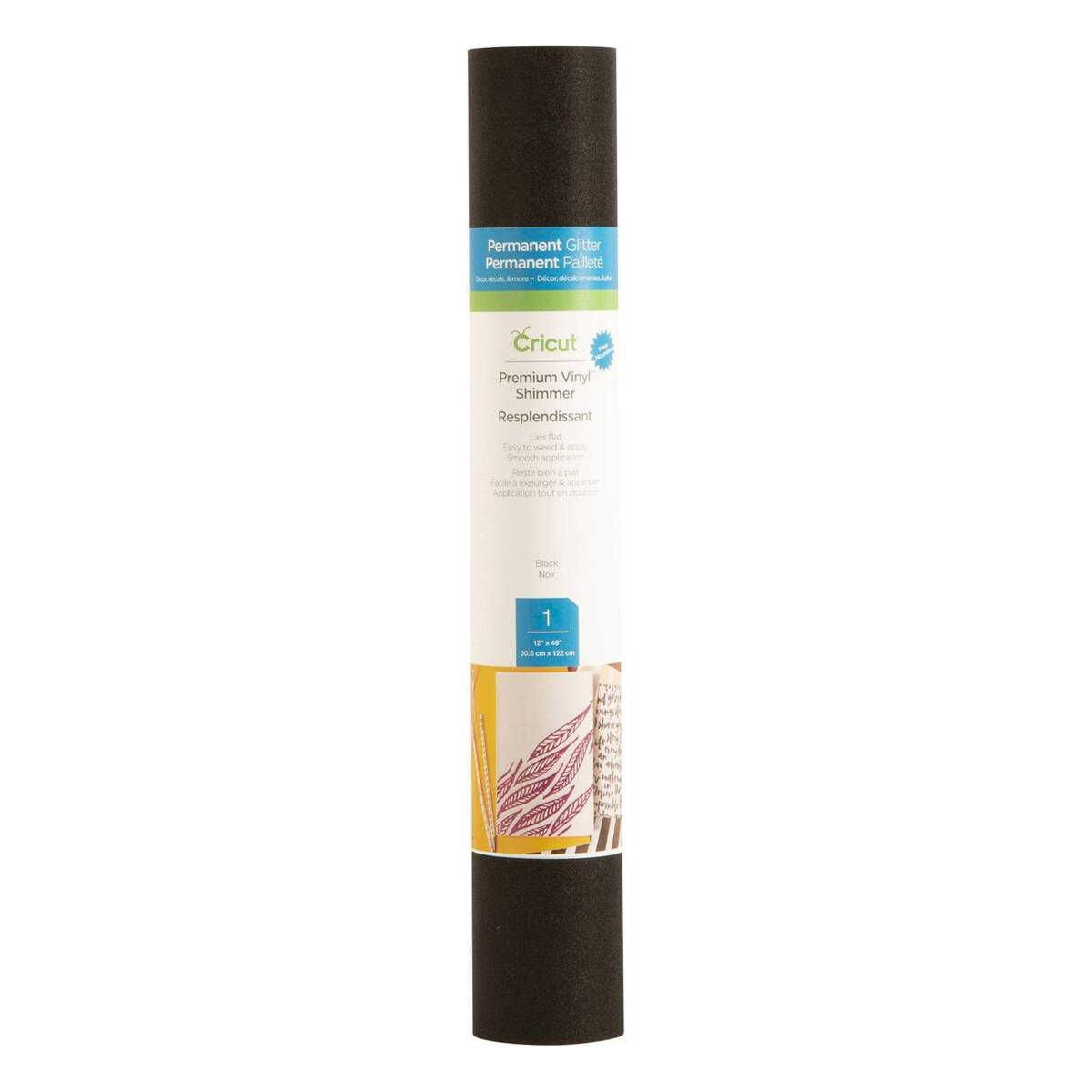 Cricut Black Permanent Shimmer Vinyl 12 x 48 Inches | Hobbycraft