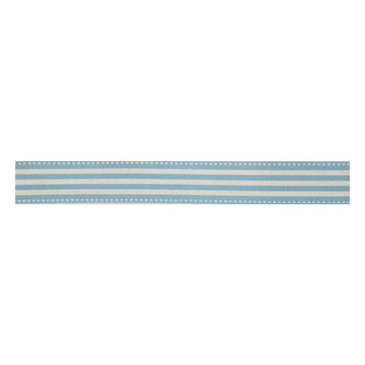 Blue Stripe Cotton Ribbon 15mm x 5m | Hobbycraft