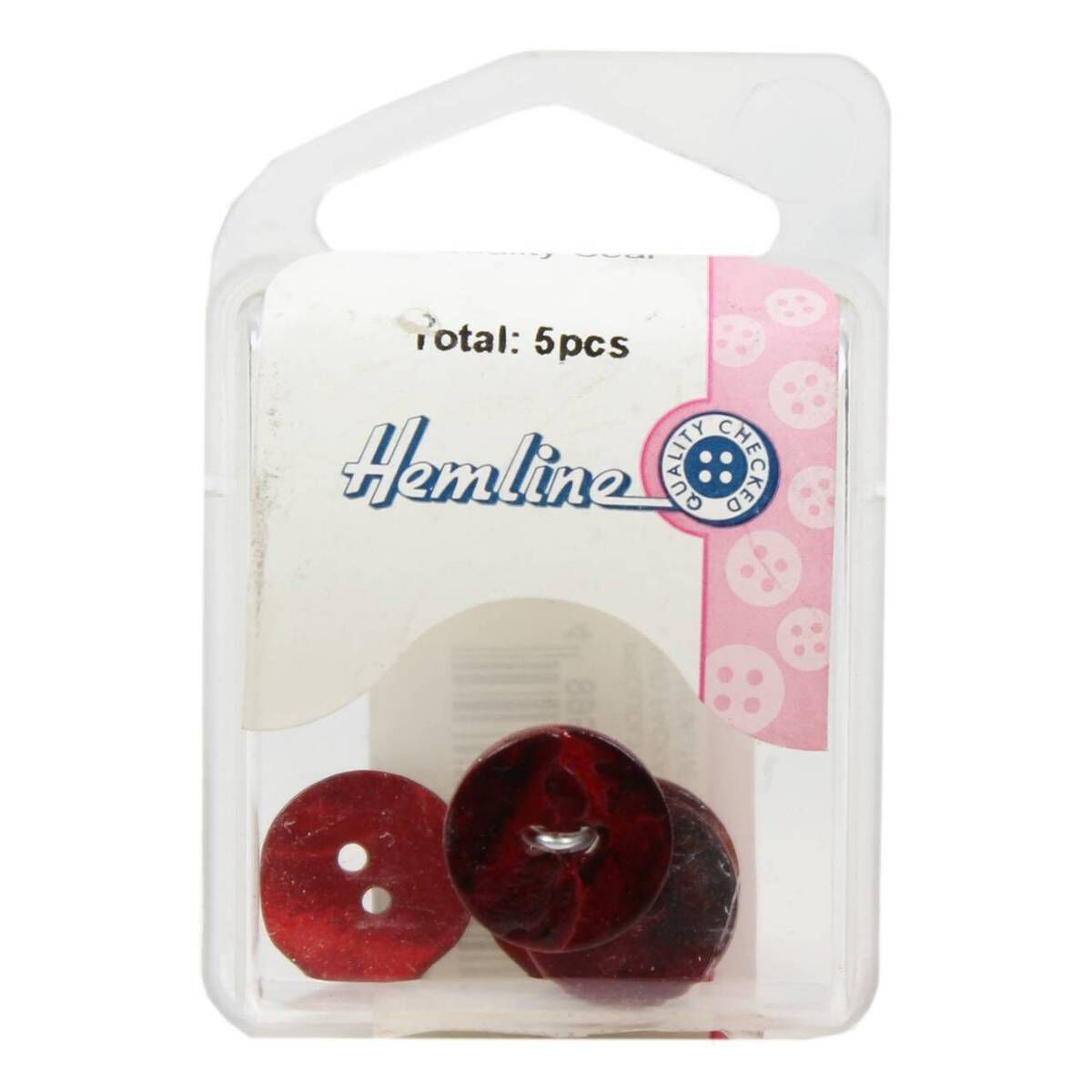 Hemline Red Shell Mother of Pearl Button 5 Pack | Hobbycraft