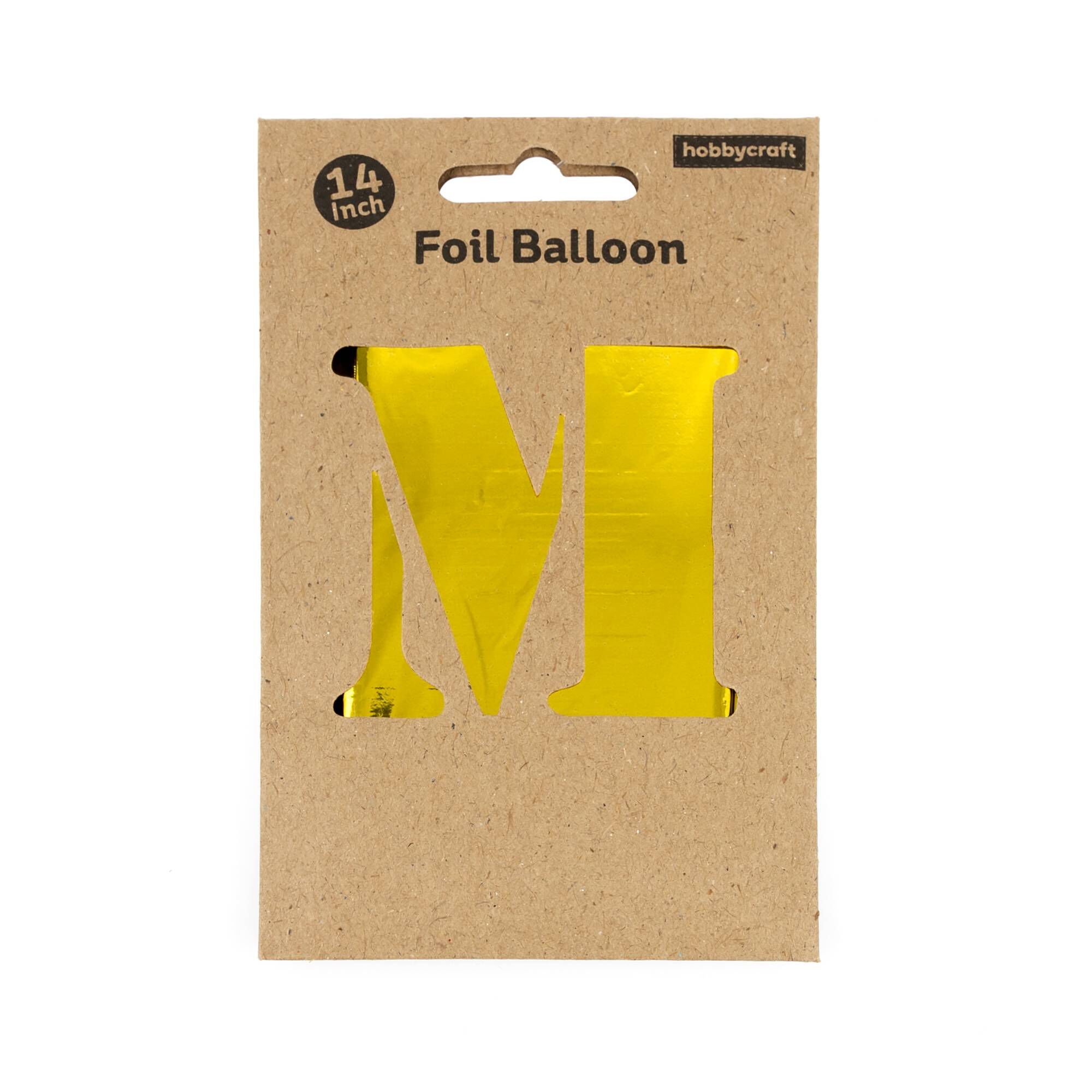 Gold Foil Letter M Balloon | Hobbycraft